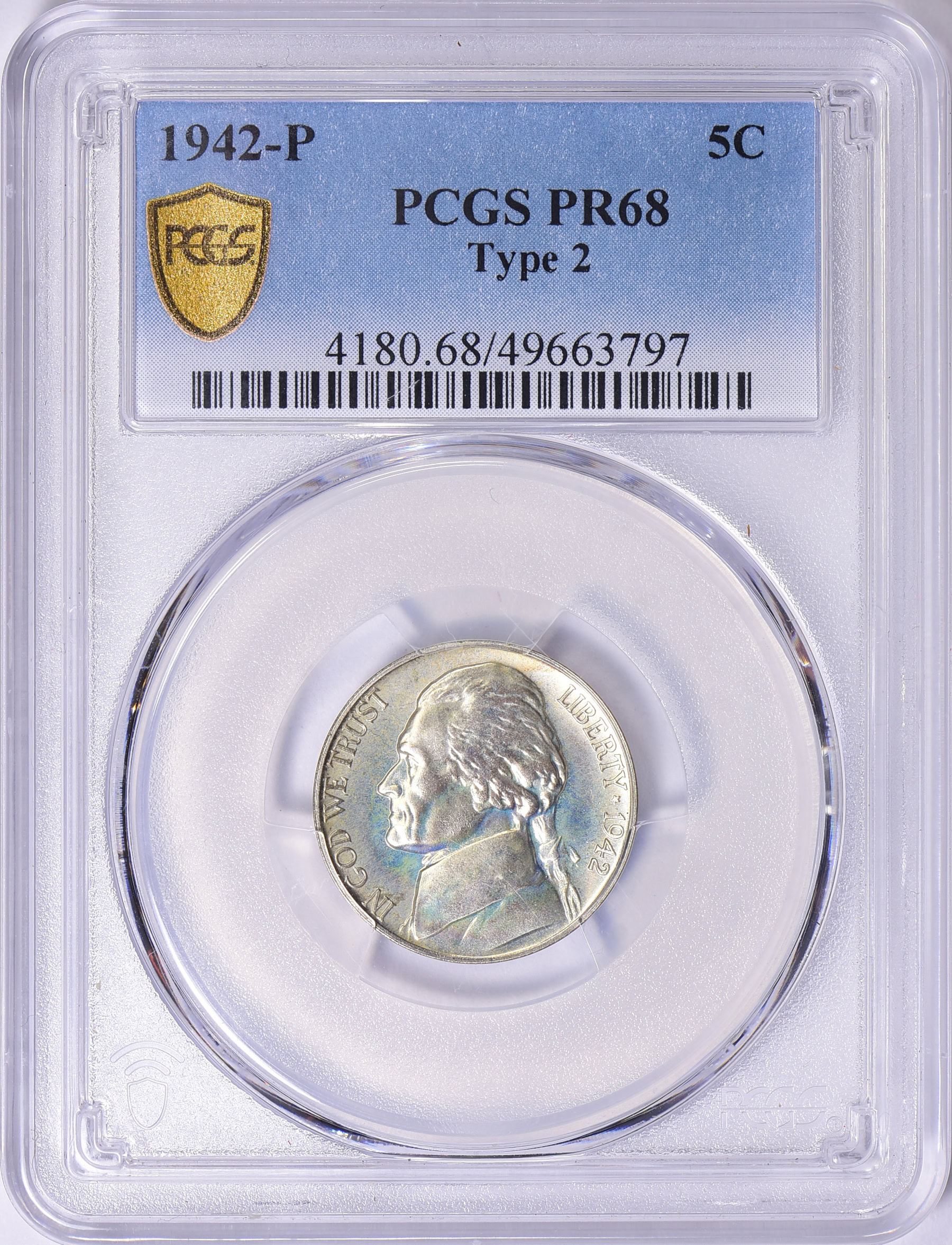 1942-P Jefferson Nickel Type 2 PCGS Proof-68 (Item 1717176 ...