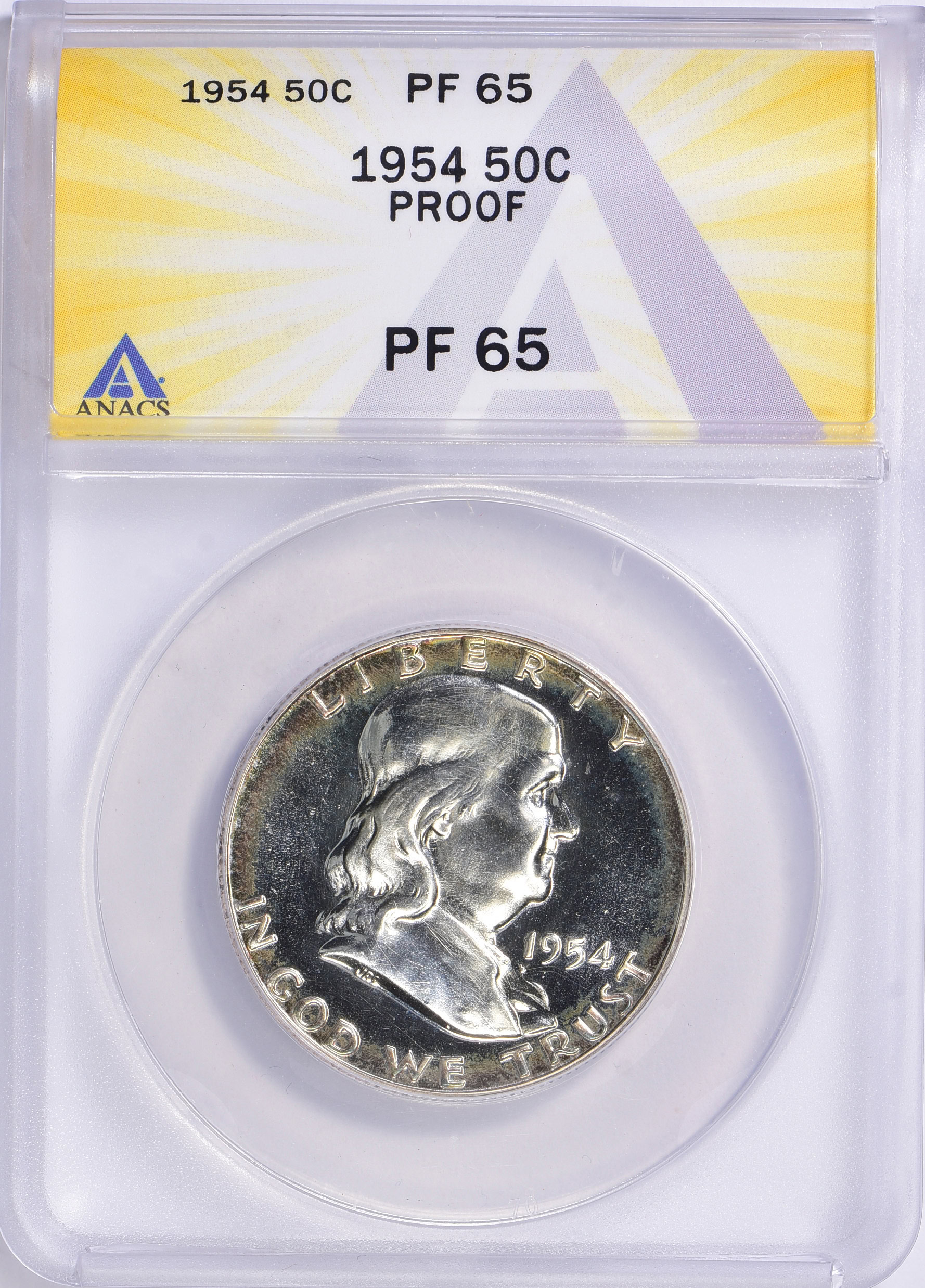 1954 Franklin Half Dollar ANACS Proof-65 (Toned) (Item 1717243 ...