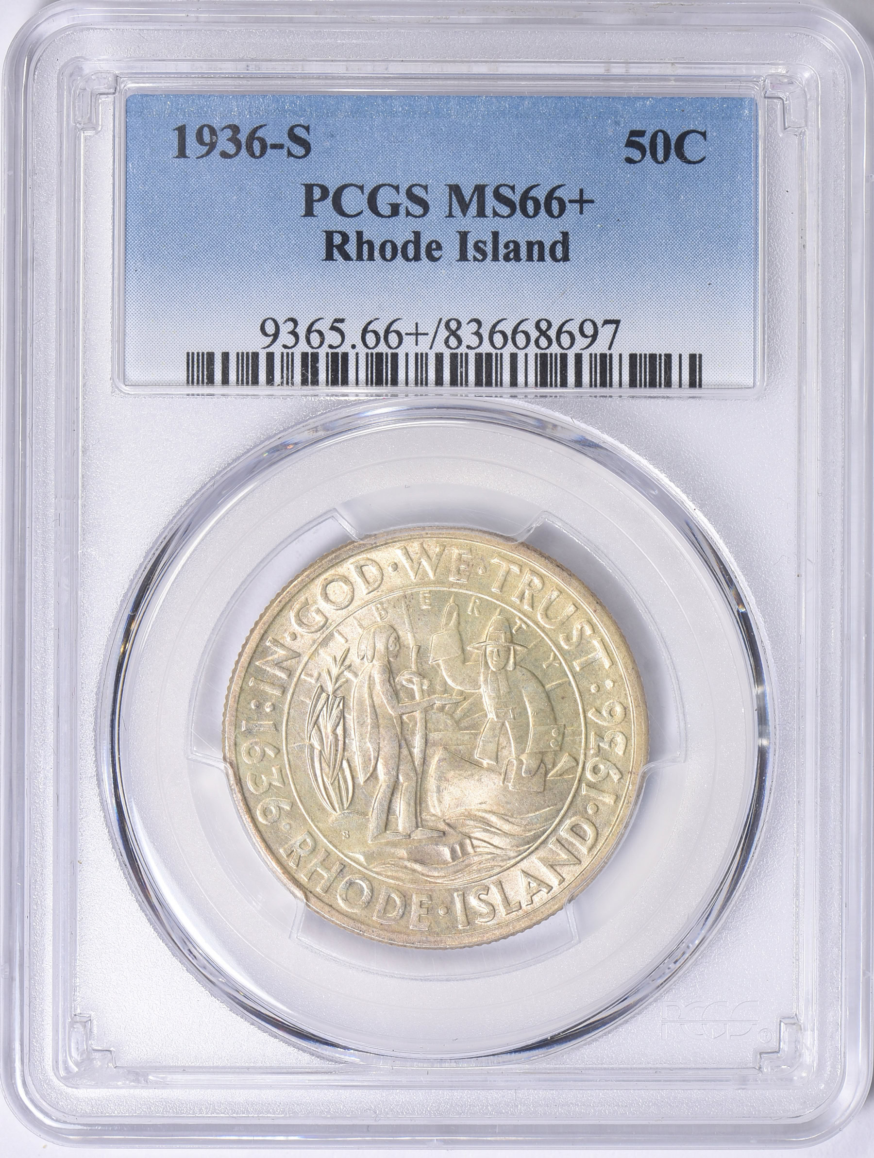 1936-S Providence, Rhode Island Tercentenary Half Dollar PCGS MS-66 ...