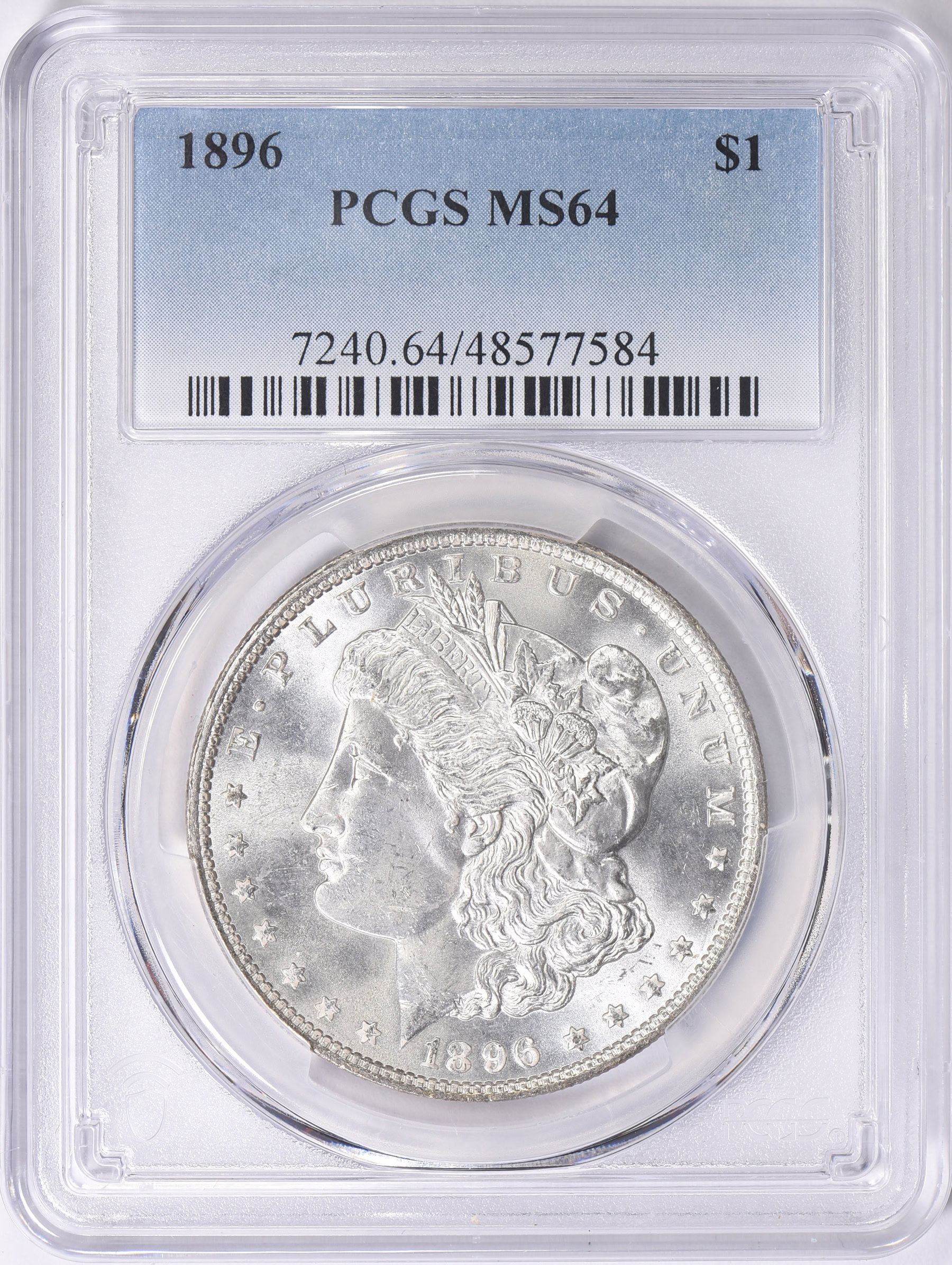 1896 Morgan Silver Dollar PCGS MS-64 (Item 1717378) | GreatCollections ...
