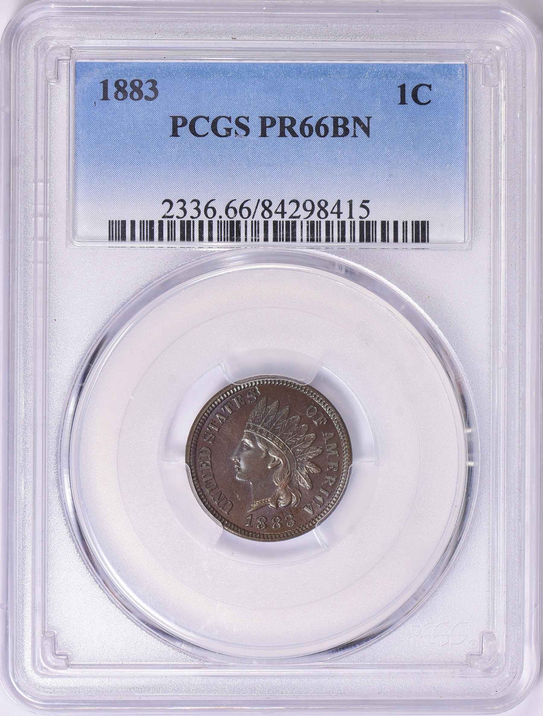 1883 Indian Cent PCGS Proof-66 BN (Toned) (Item 1717522) | GreatCollections Coin Auctions