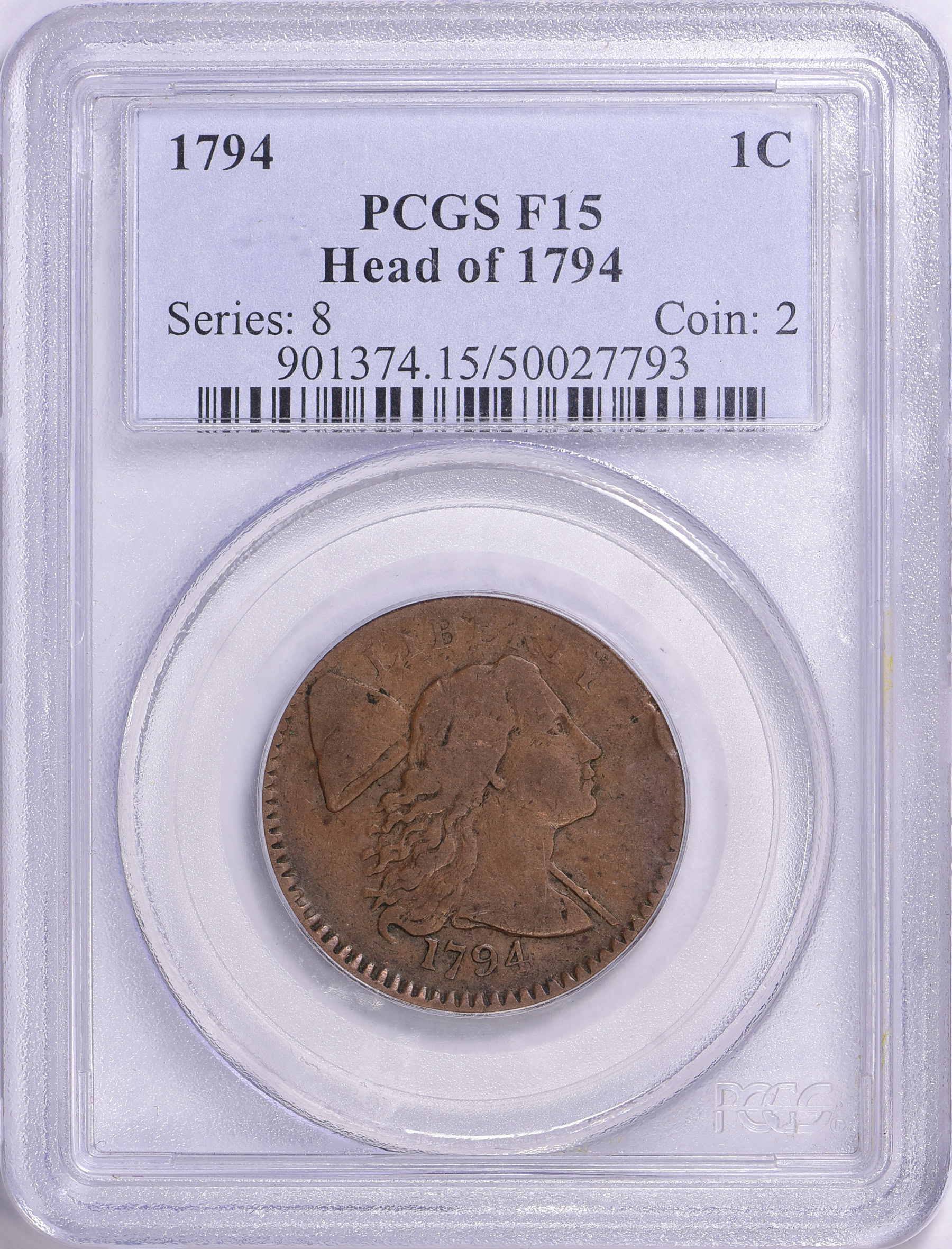 1794 Liberty Cap Cent Head of 1794 PCGS F-15 BN (Item 1717523 ...