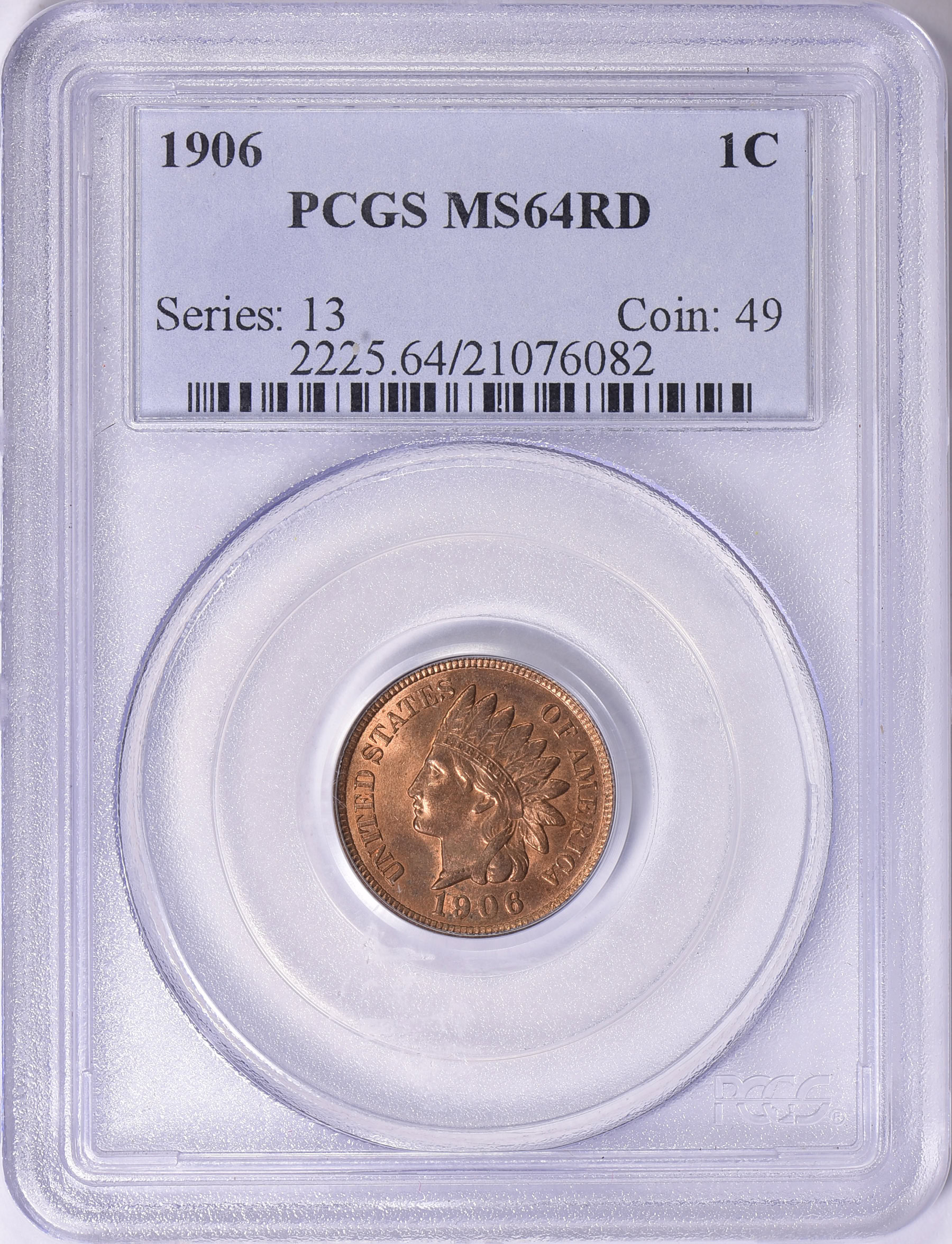 1906 Indian Cent PCGS MS-64 RD (Item 1717538) | GreatCollections Coin Auctions