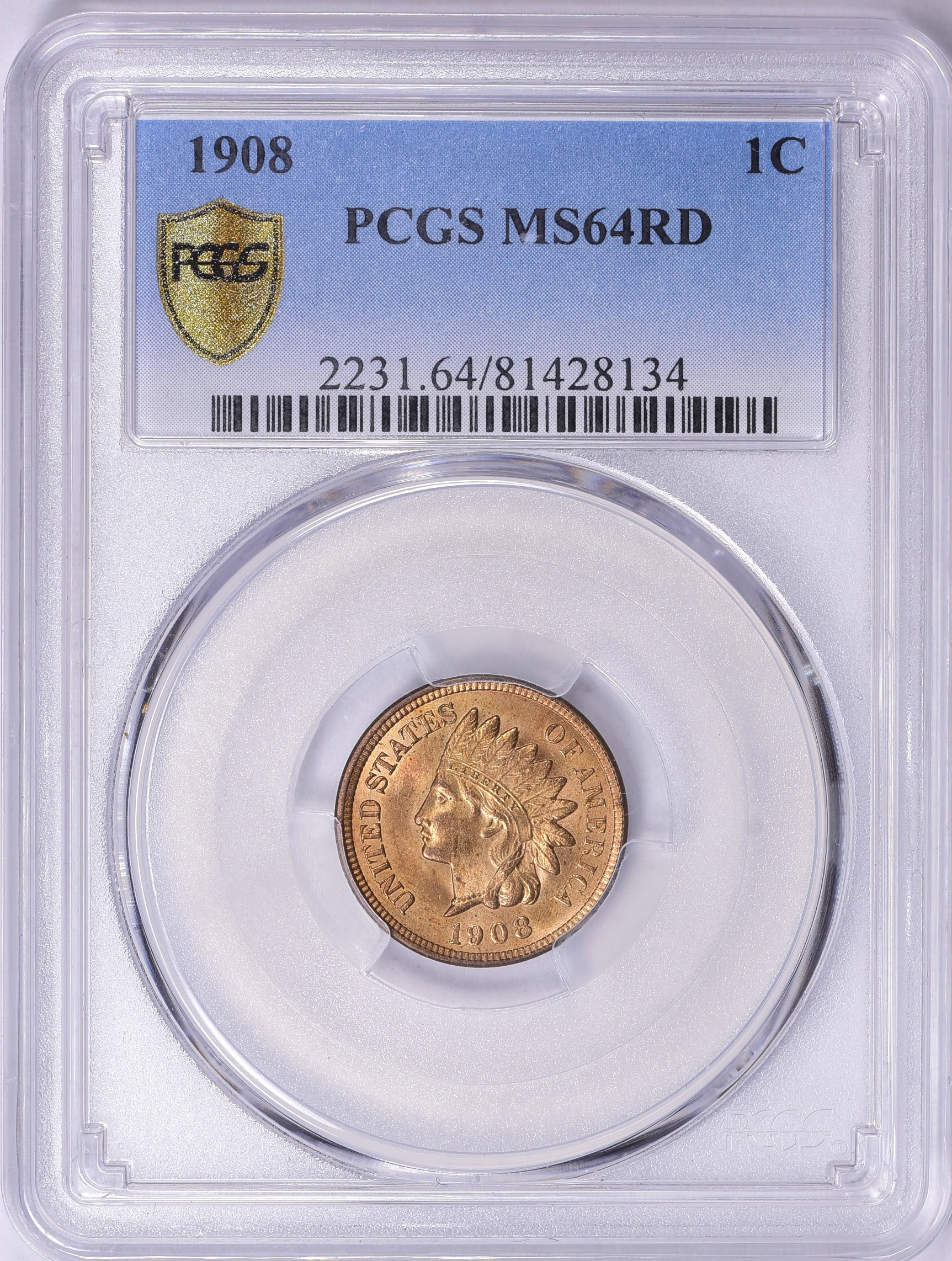 1908 Indian Cent PCGS MS-64 RD (Item 1717541) | GreatCollections Coin ...