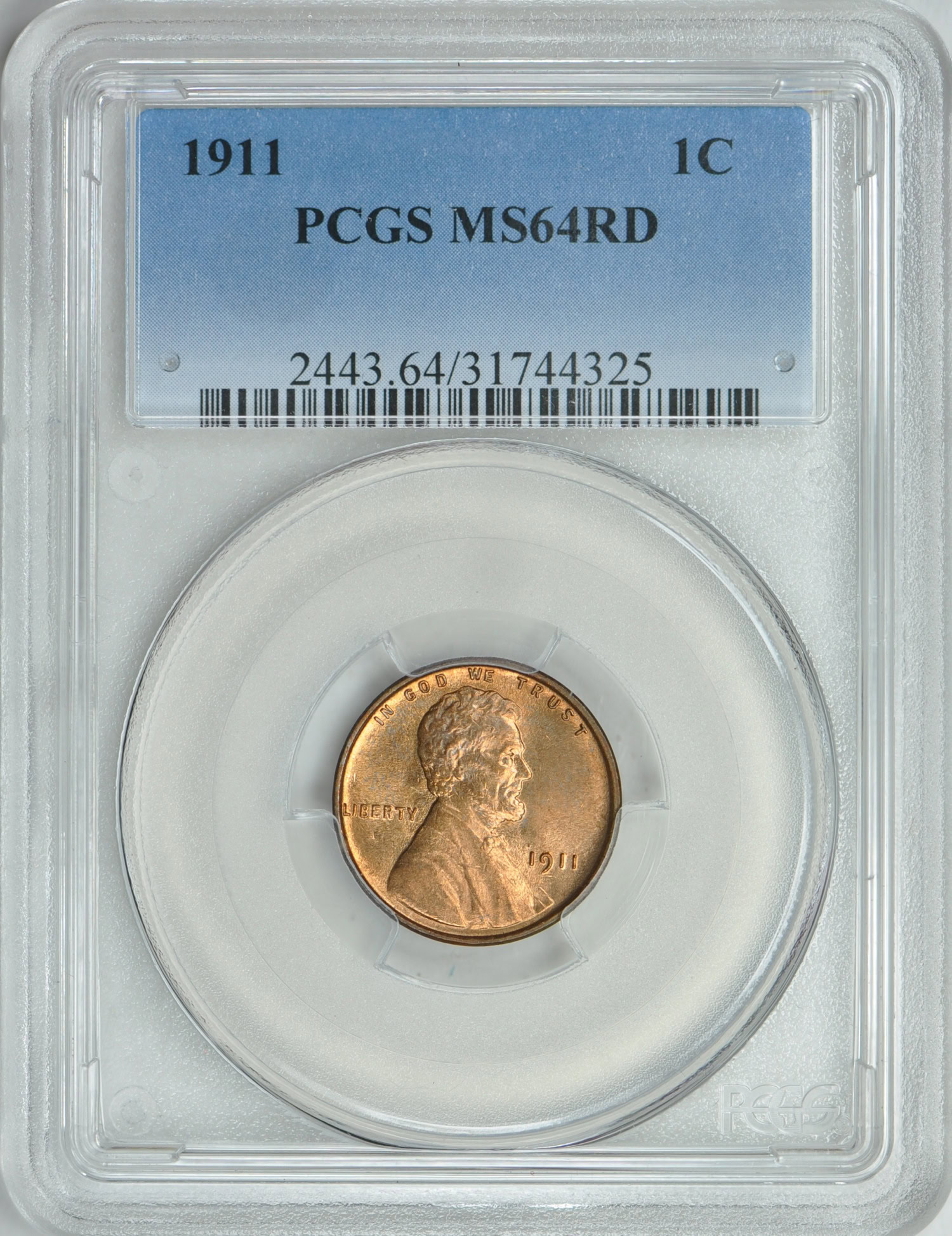 1911 Lincoln Cent PCGS MS-64 RD (Item 1717545) | GreatCollections Coin Auctions