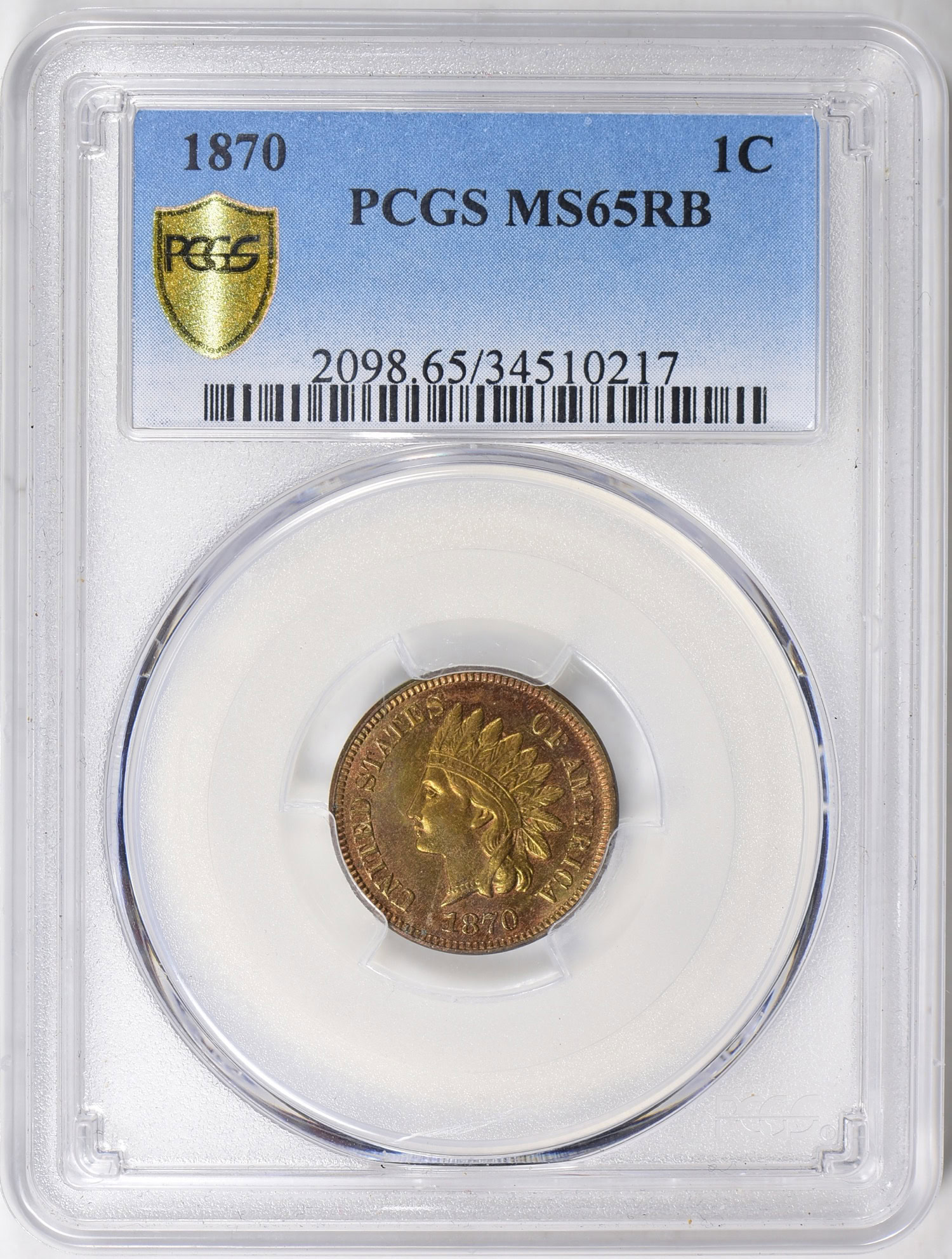 1870 Indian Cent PCGS MS-65 RB (Item 1717558) | GreatCollections Coin Auctions