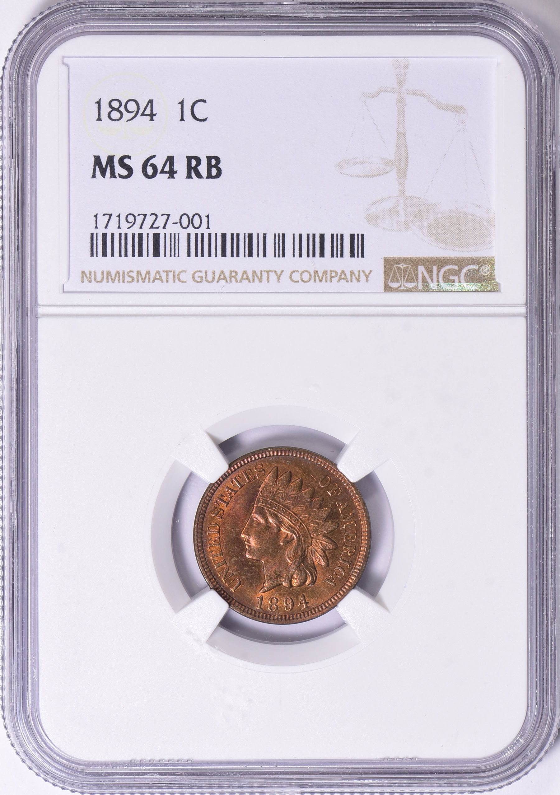 1894 Indian Cent NGC MS-64 RB (Item 1717561) | GreatCollections Coin Auctions