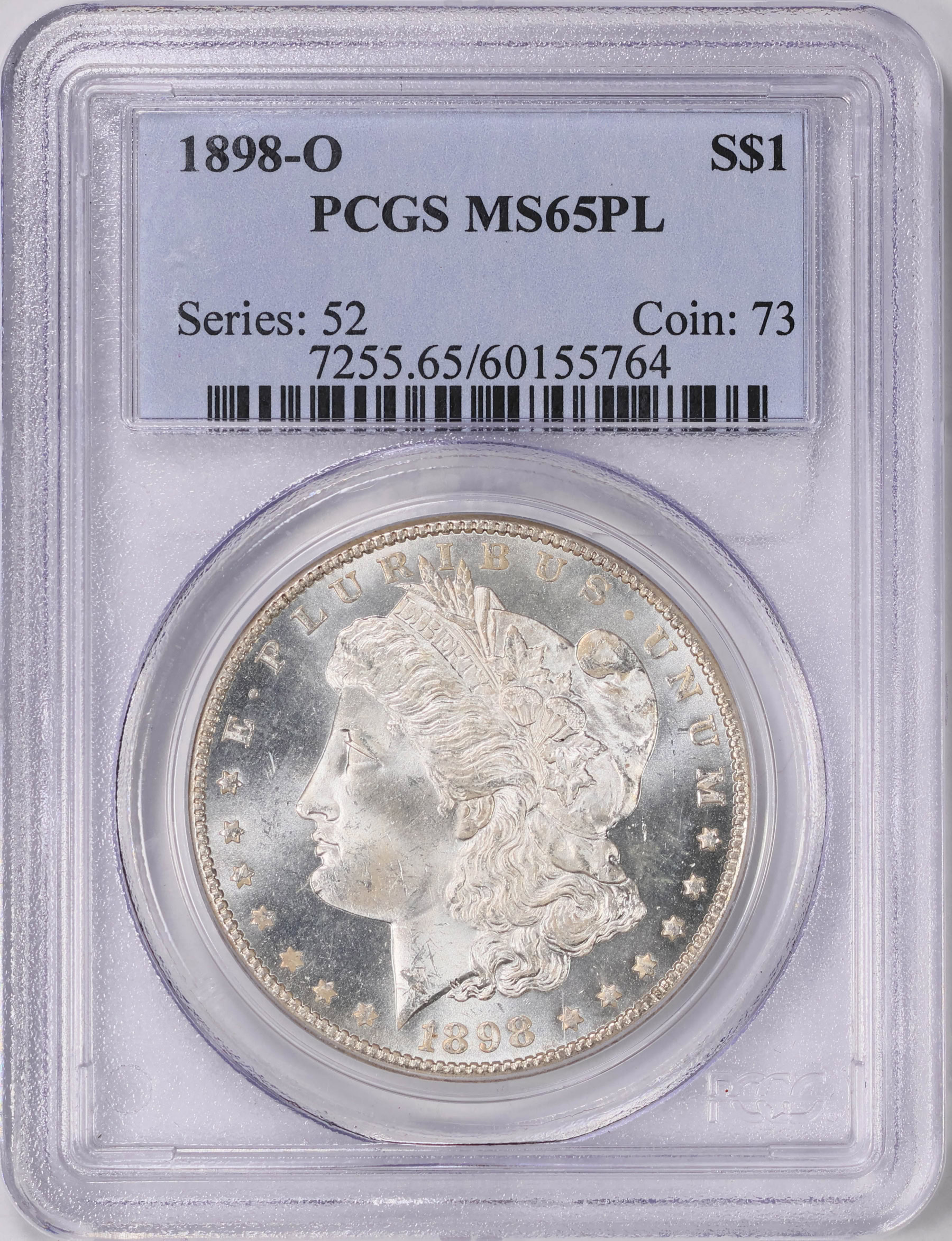 1898-O Morgan Silver Dollar PCGS MS-65 PL (Item 1717628) | GreatCollections Coin Auctions