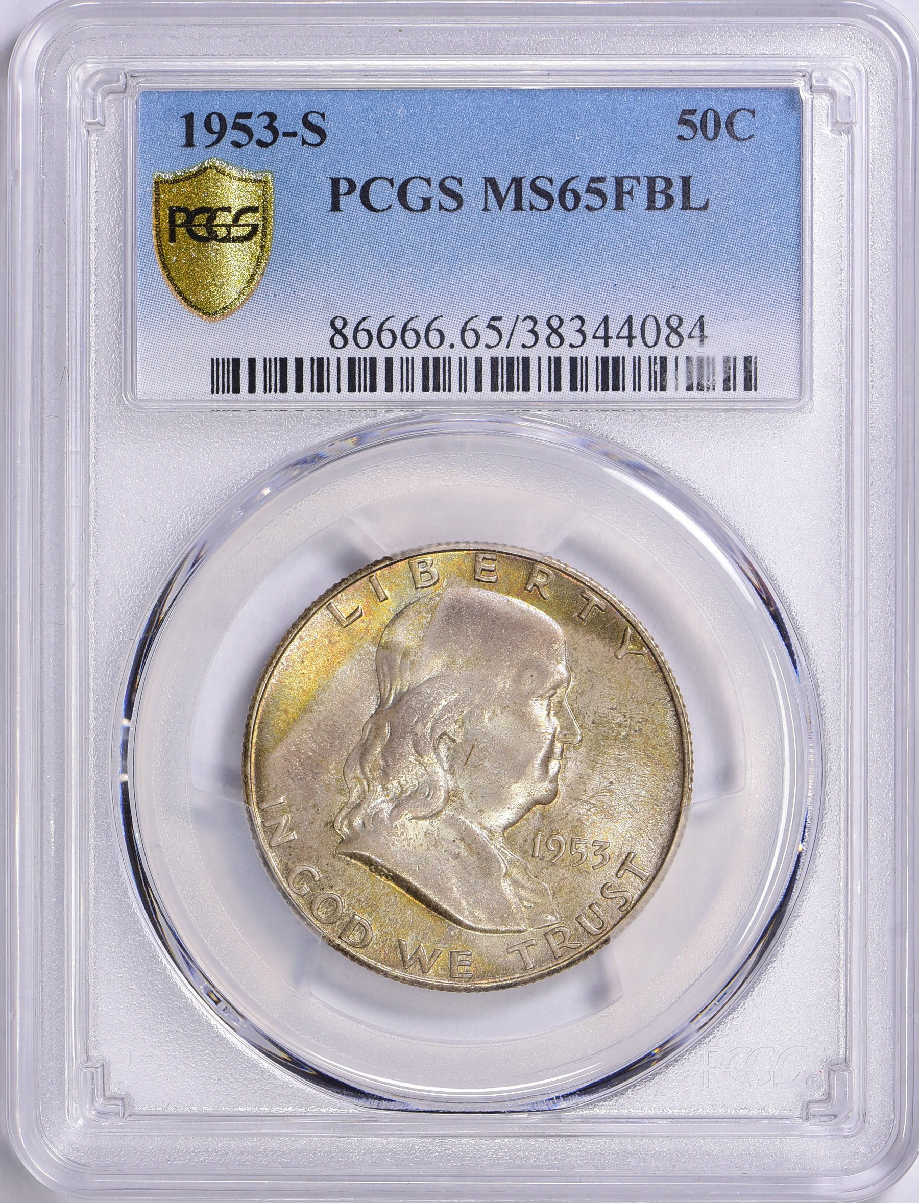 1953-S Franklin Half Dollar PCGS MS-65 FBL (Toned) (Item 1717656) | GreatCollections Coin Auctions