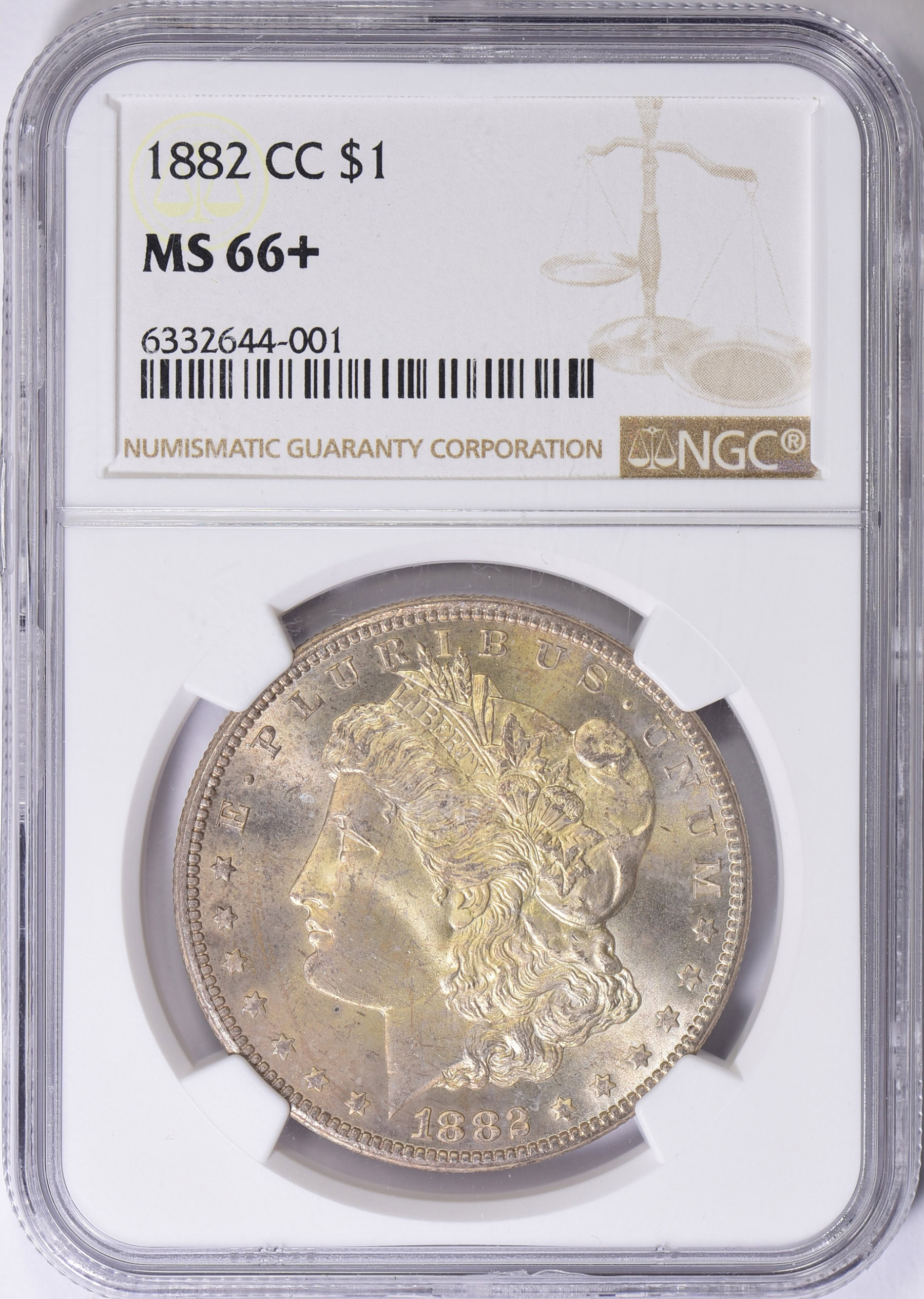 1882-CC Morgan Silver Dollar NGC MS-66+ (Toned) (Item 1717669) | GreatCollections Coin Auctions