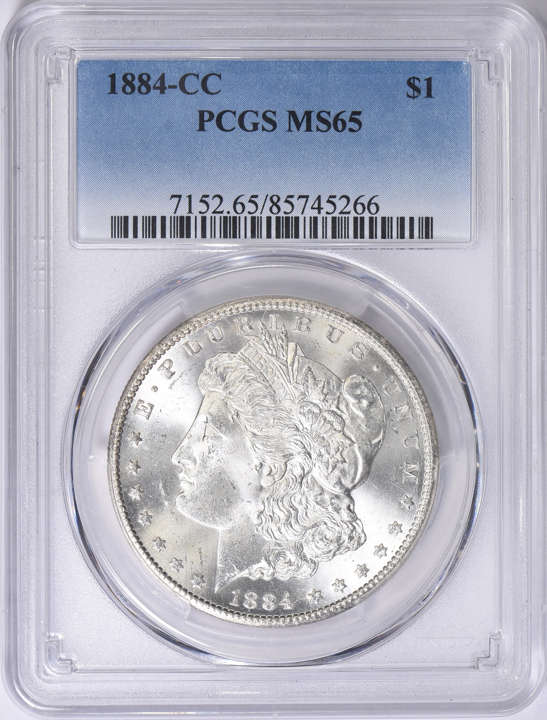 1884-CC Morgan Silver Dollar PCGS MS-65 (Item 1717708) | GreatCollections Coin Auctions