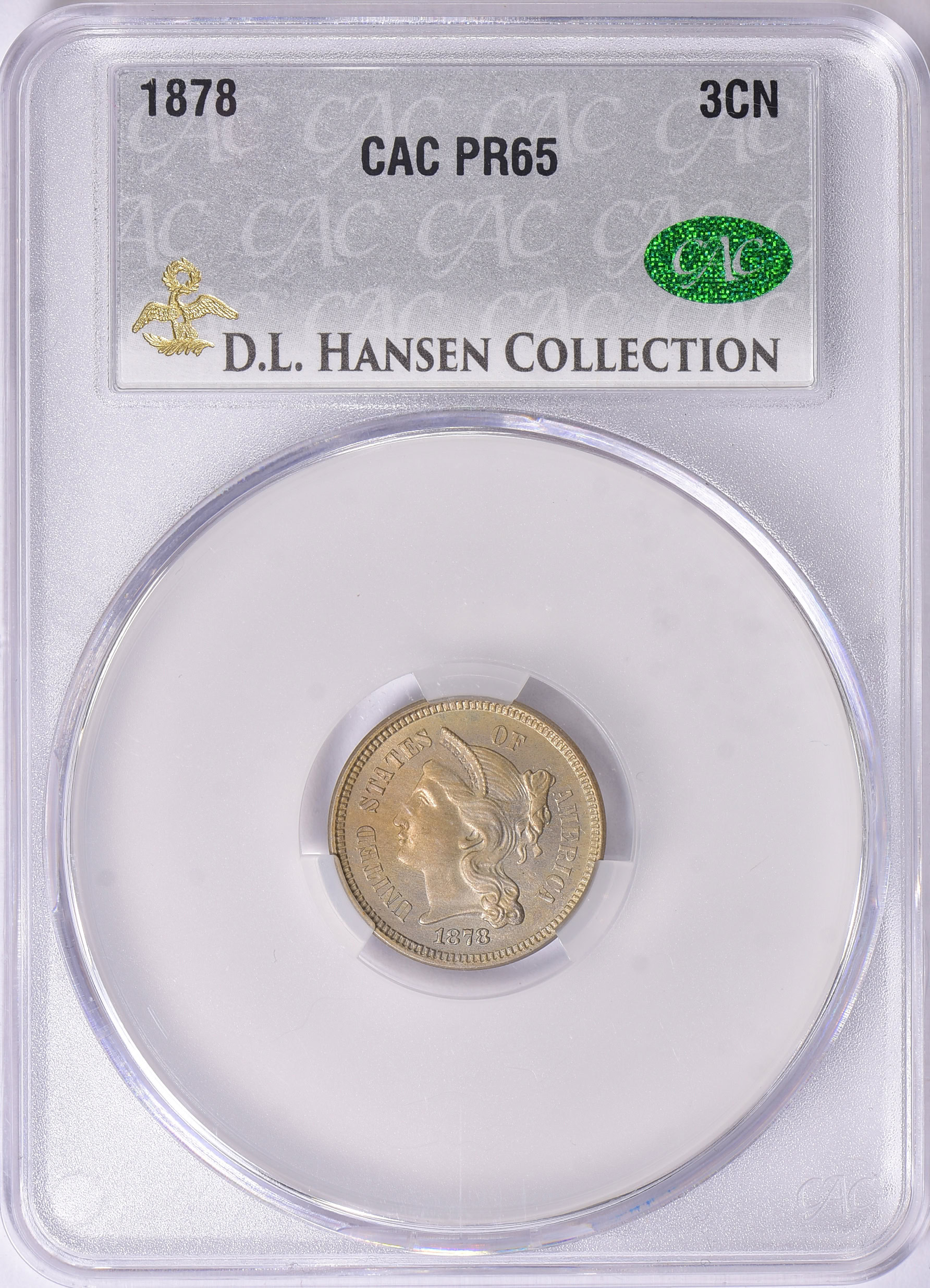 1878 Nickel Three-Cent Piece CACG Proof-65 (D.L. Hansen Collection ...