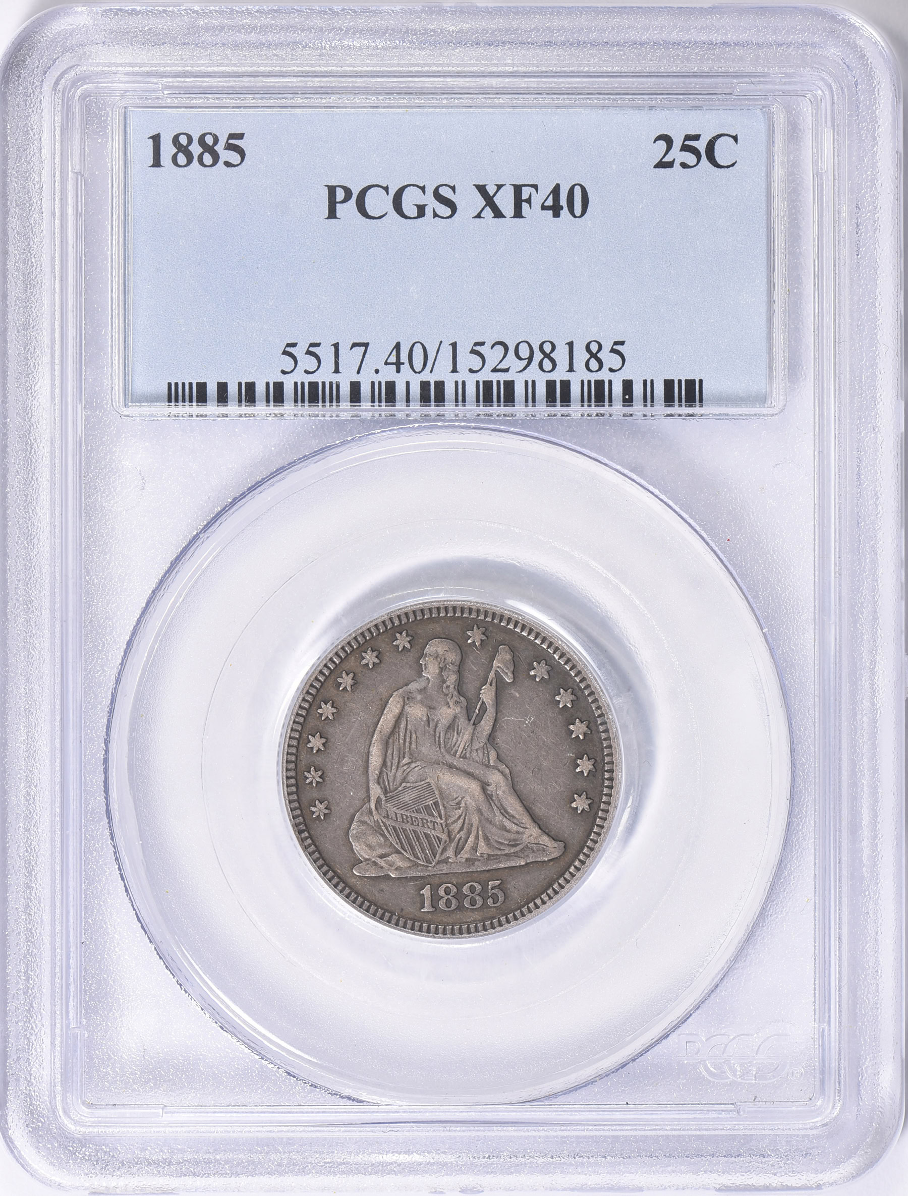 1885 Seated Liberty Quarter PCGS XF-40 (Item 1717876) | GreatCollections Coin Auctions
