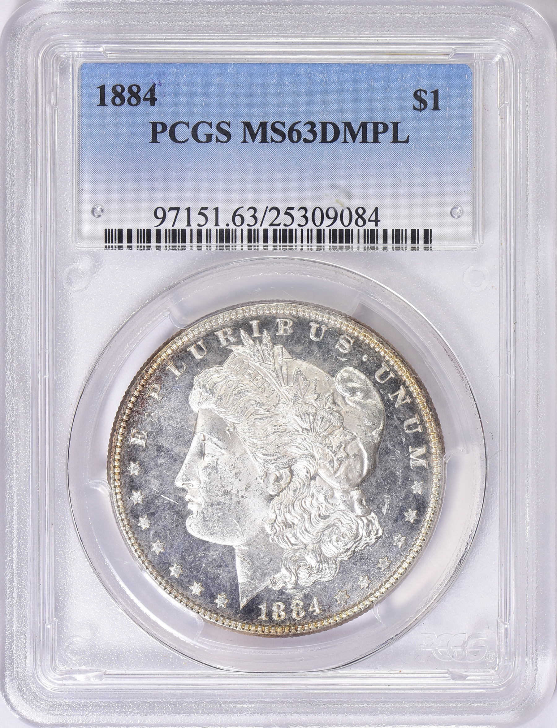1884 Morgan Silver Dollar PCGS MS-63 DMPL (Item 1717885) | GreatCollections Coin Auctions