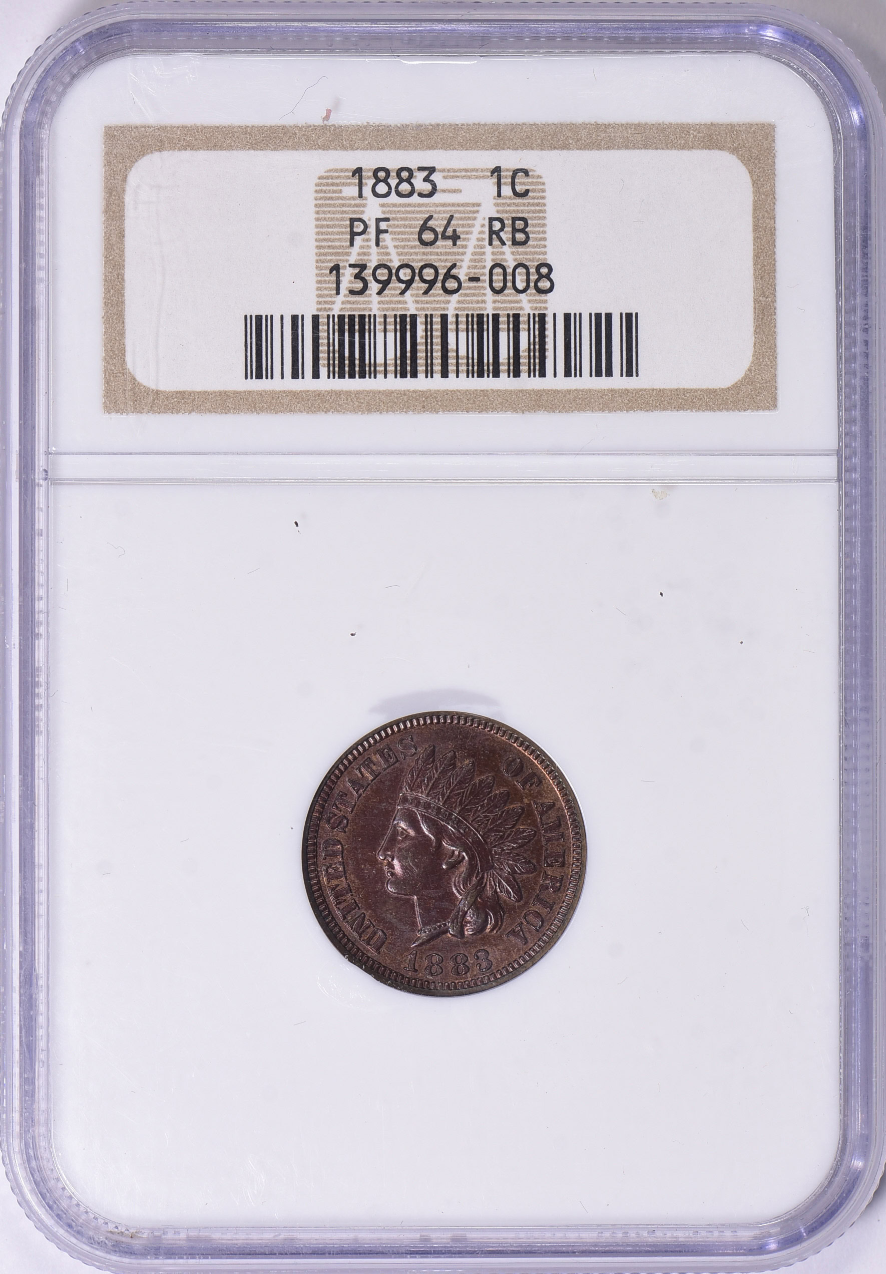1883 Indian Cent NGC Proof-64 RB (Item 1718079) | GreatCollections Coin ...