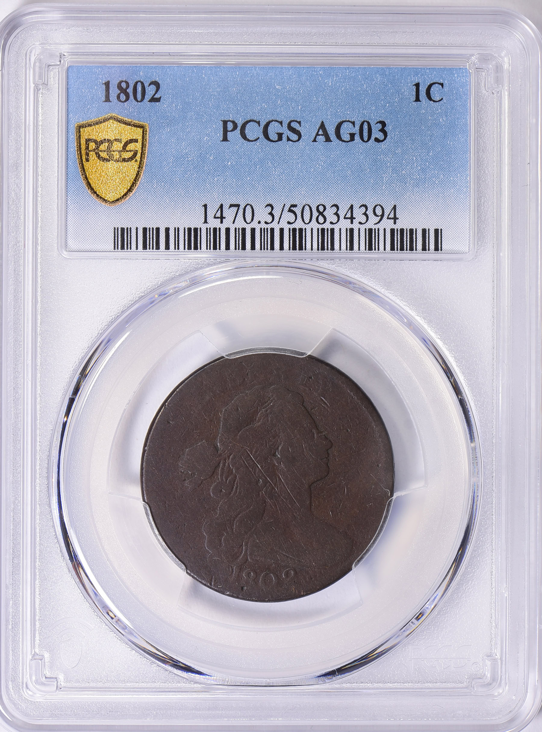 1802 Draped Bust Cent PCGS AG-03 BN (Item 1718111) | GreatCollections ...