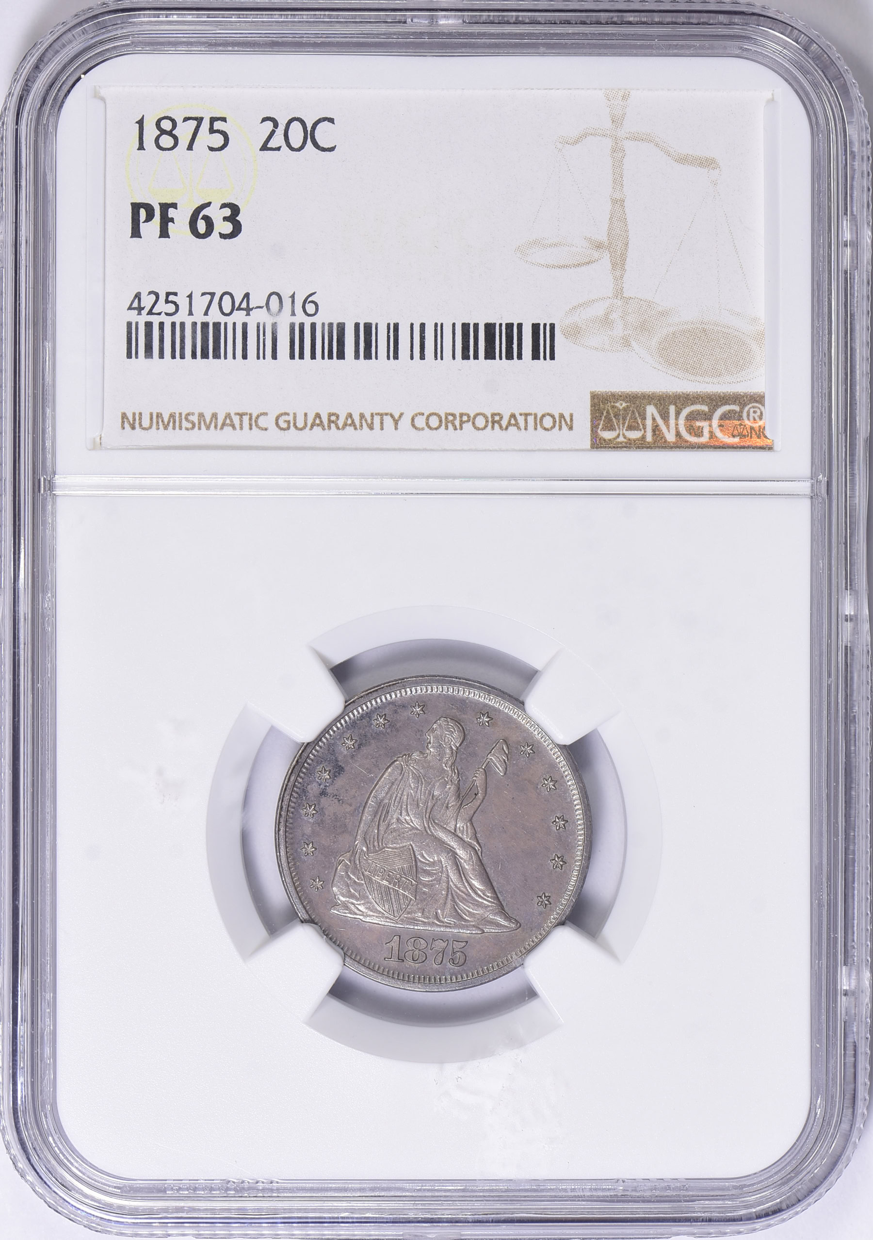 1875 Twenty-Cent Piece NGC Proof-63 (Toned) (Item 1718157 ...