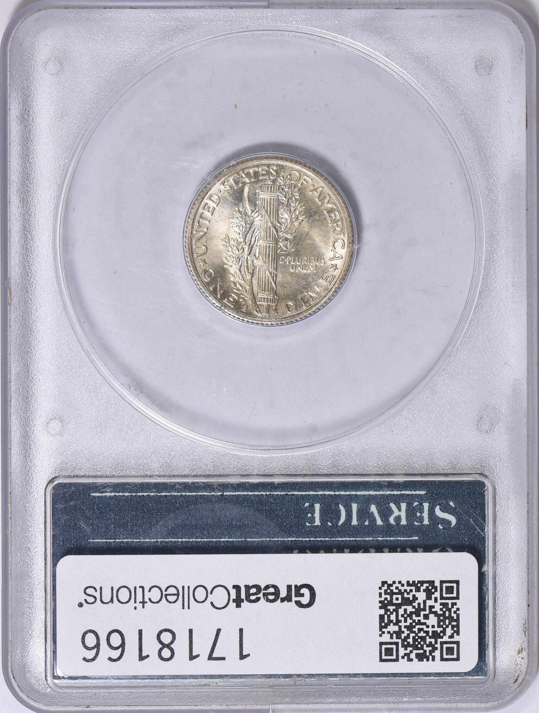 1941-S Mercury Dime PCGS MS-64 FB OGH (1st Gen) (Item 1718166) | GreatCollections Coin Auctions