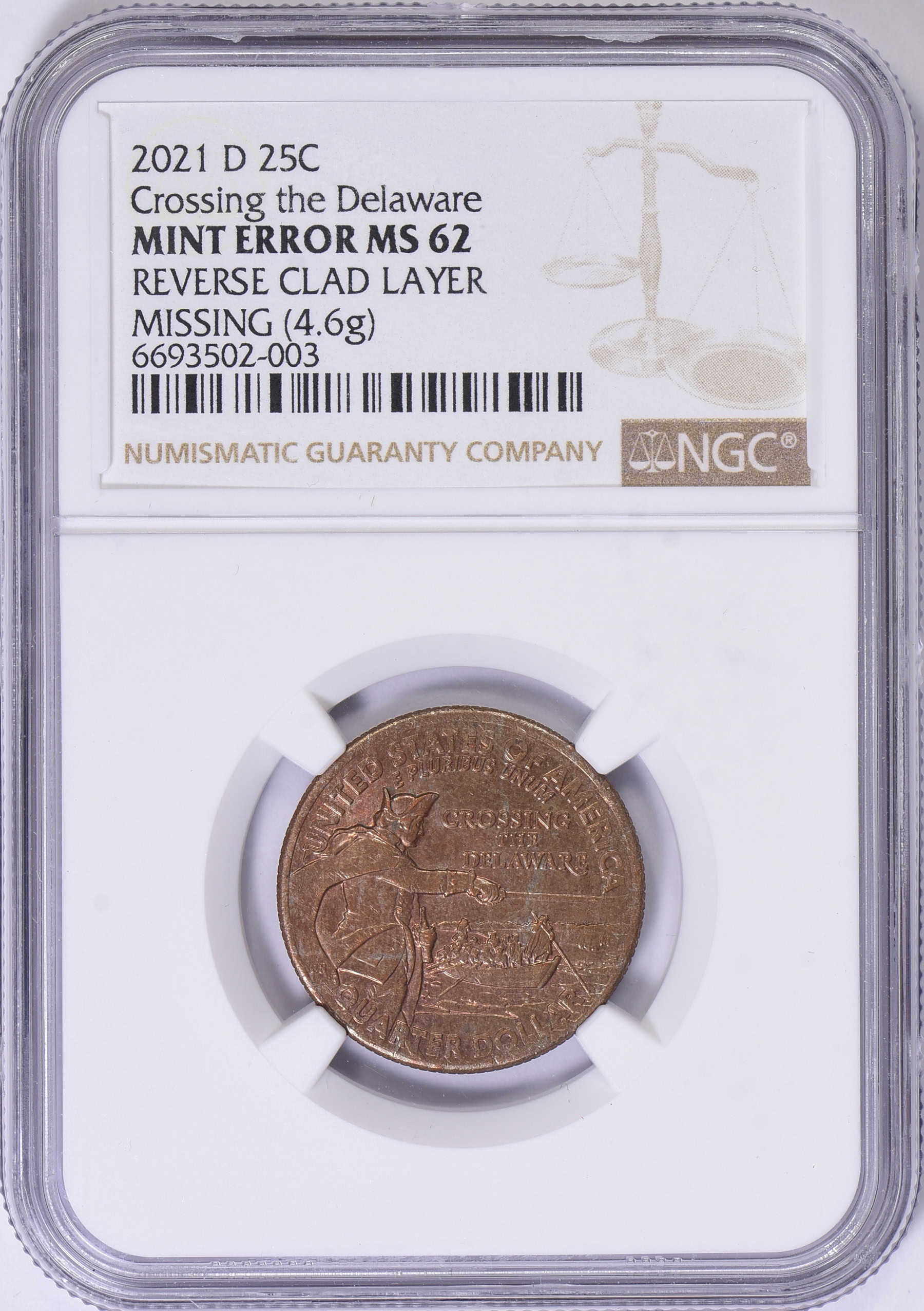Mint Error 2021-D America the Beautiful Quarter Crossing the Delaware ...