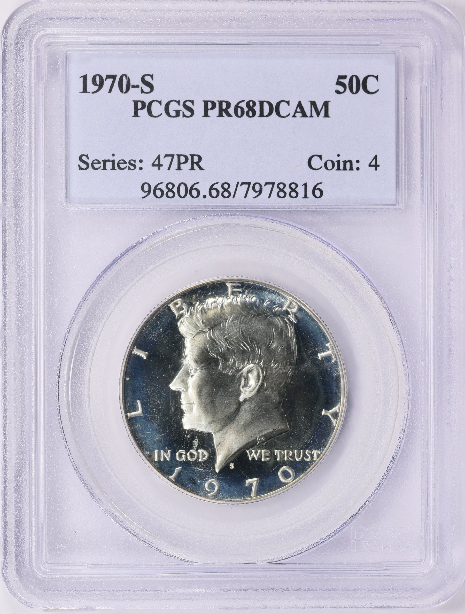 Kennedy 50c Proof Coin 1970-S Kennedy Half Dollar Choice Proof Silver ...