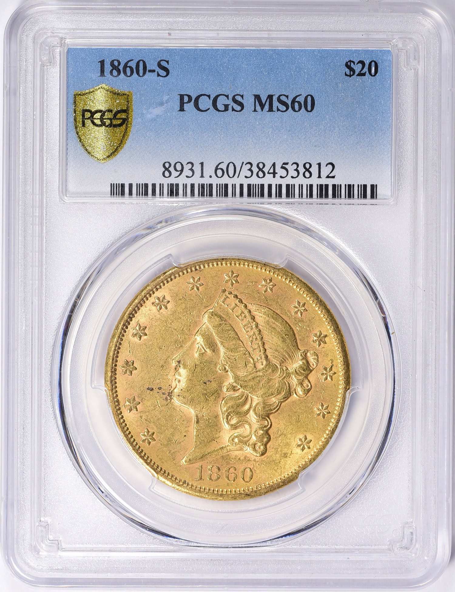1860-S Liberty Gold Double Eagle PCGS MS-60 (Item 1718290 ...