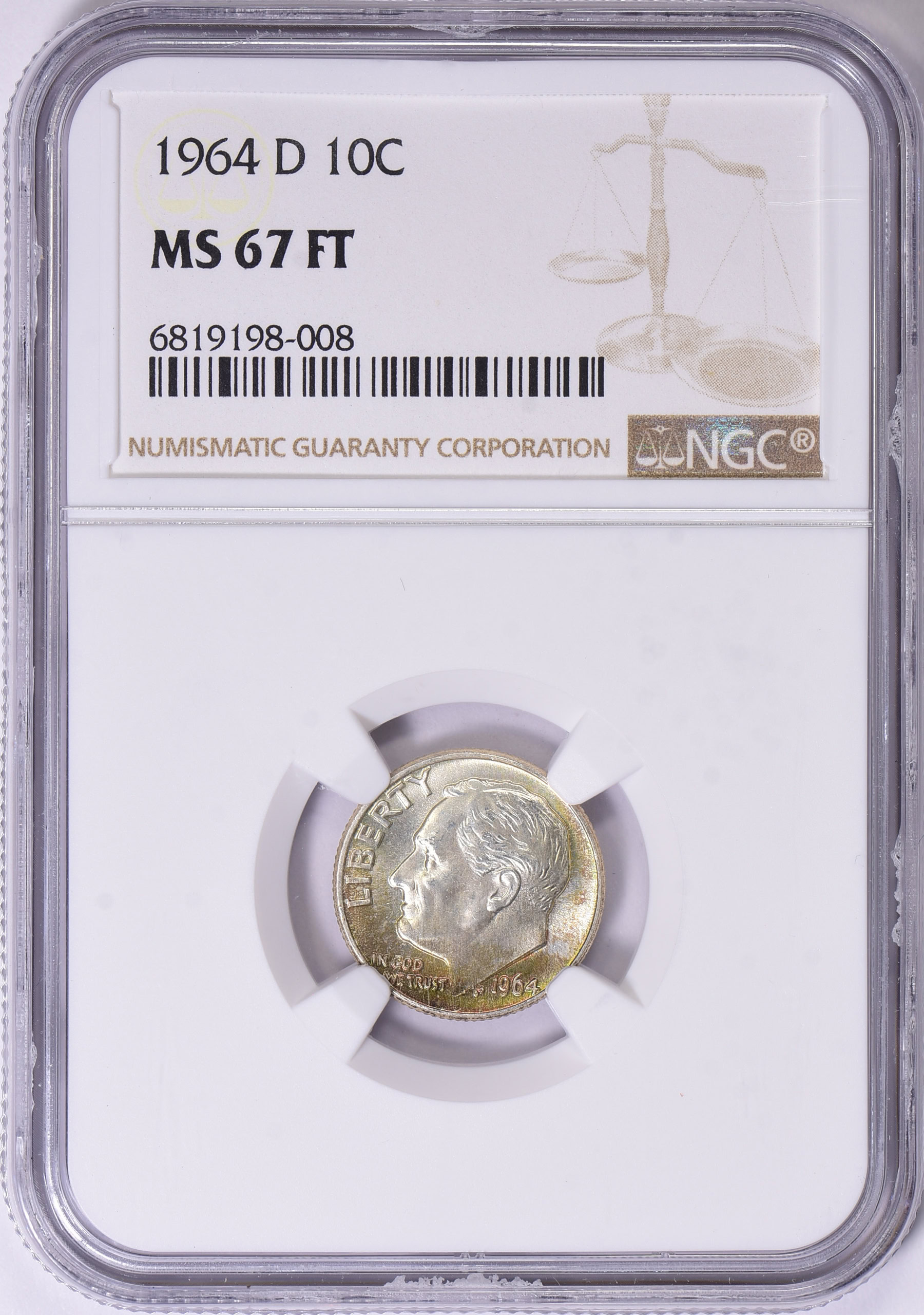 1964-D Roosevelt Dime NGC MS-67 FT (Toned) (Item 1718329 ...