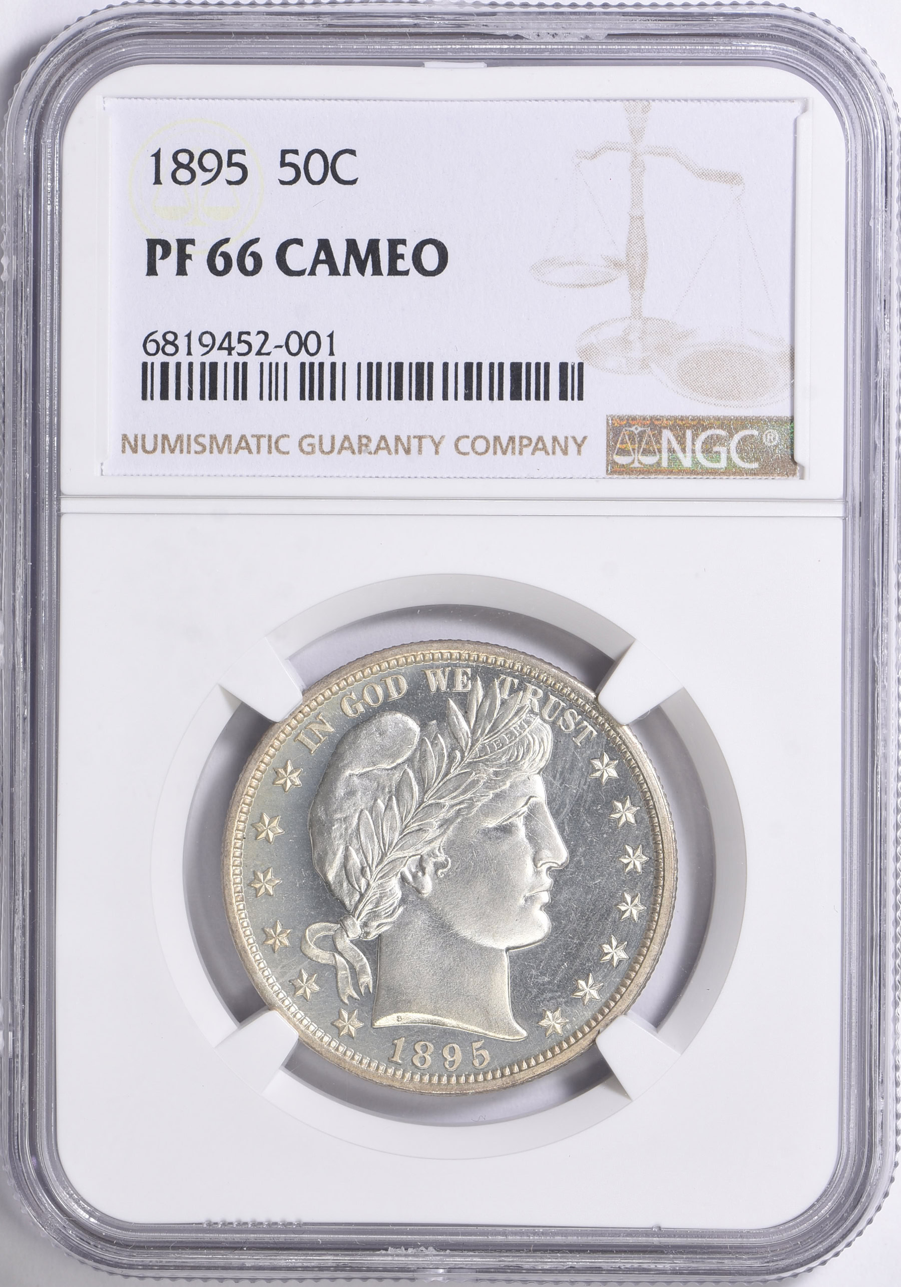 1895 Barber Half Dollar NGC Proof-66 CAMEO (Toned) (Item 1718380) | GreatCollections Coin Auctions