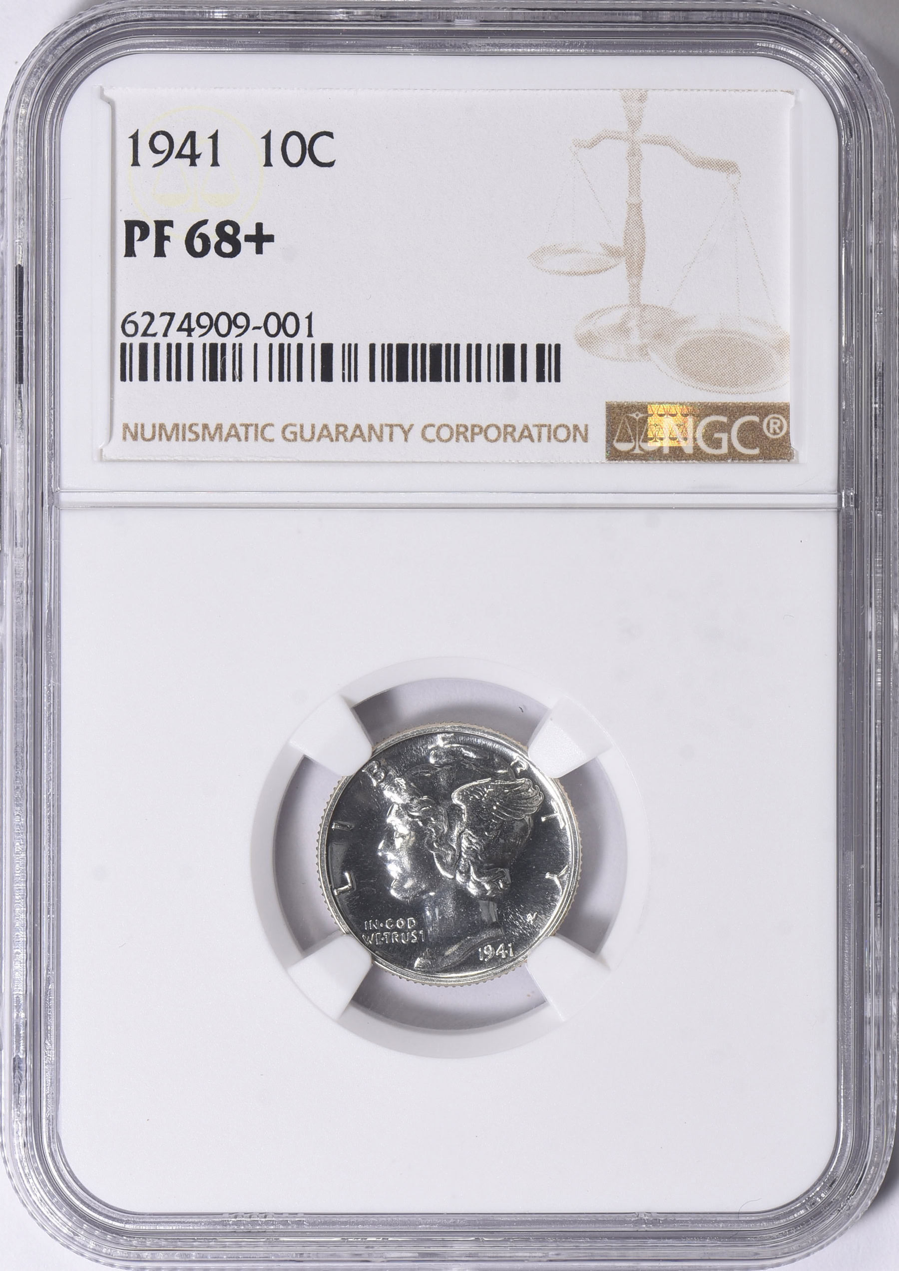 1941 Mercury Dime NGC Proof-68+ (Item 1718426) | GreatCollections Coin Auctions