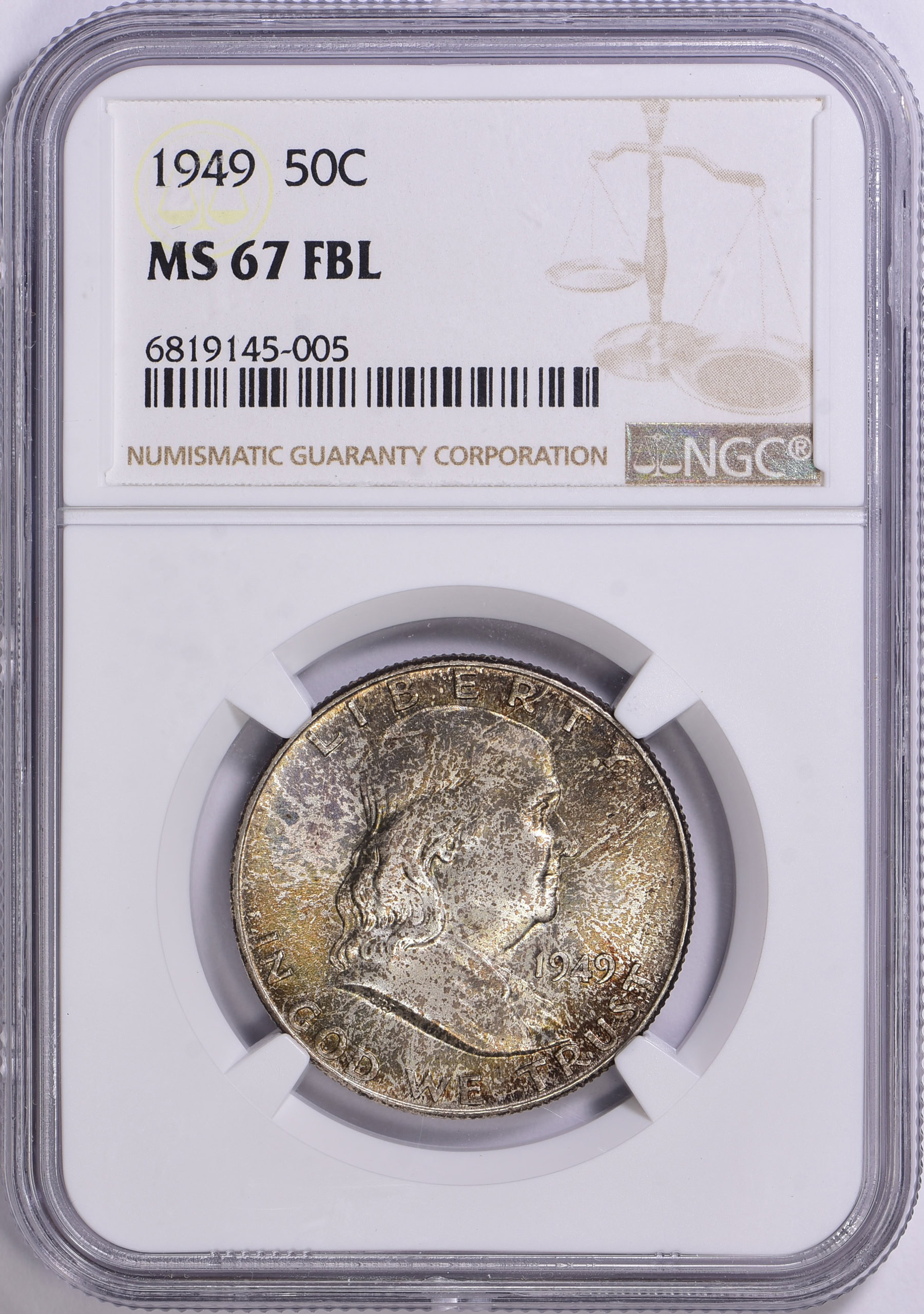 1949 Franklin Half Dollar NGC MS-67 FBL (Toned) (Item 1718440 ...