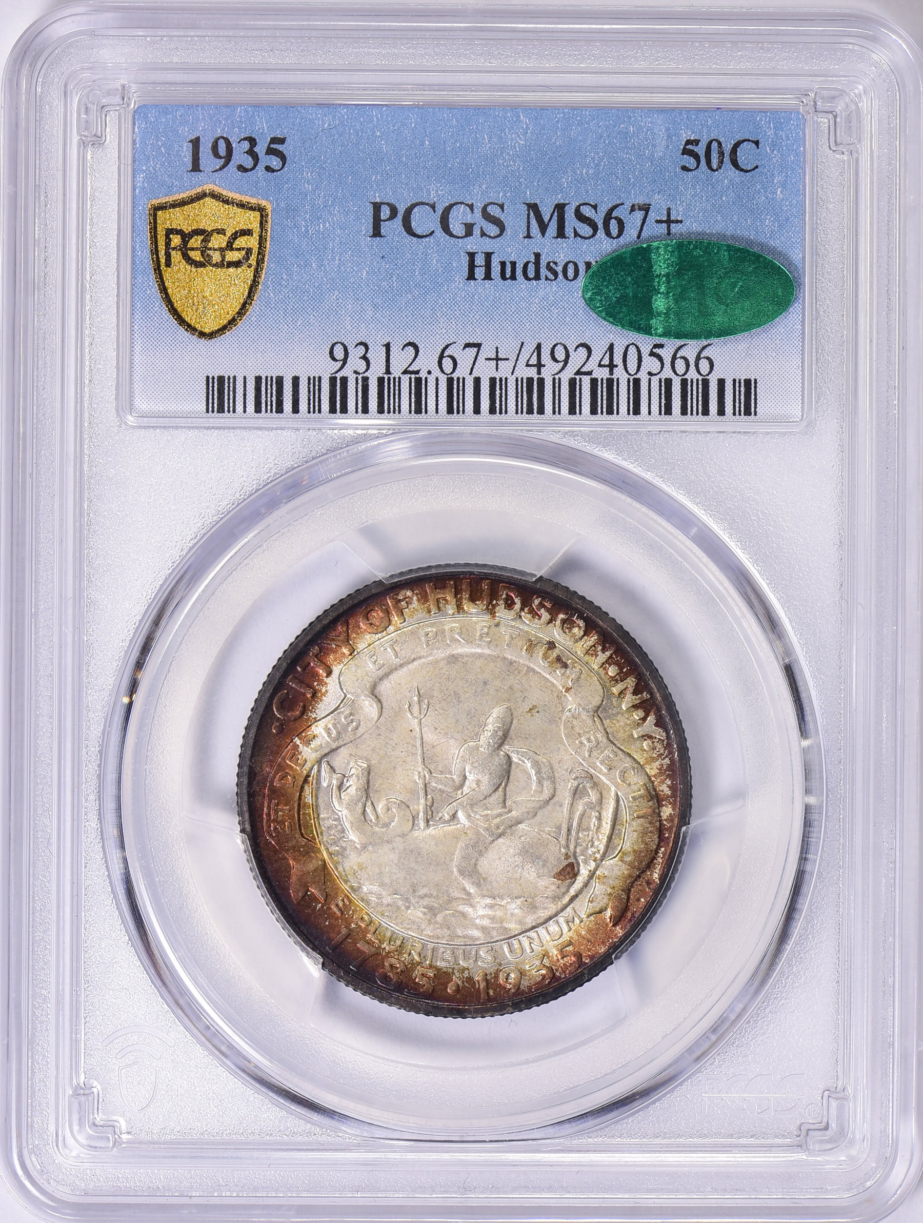 1935 Hudson, New York, Sesquicentennial Half Dollar PCGS MS-67+ (CAC ...