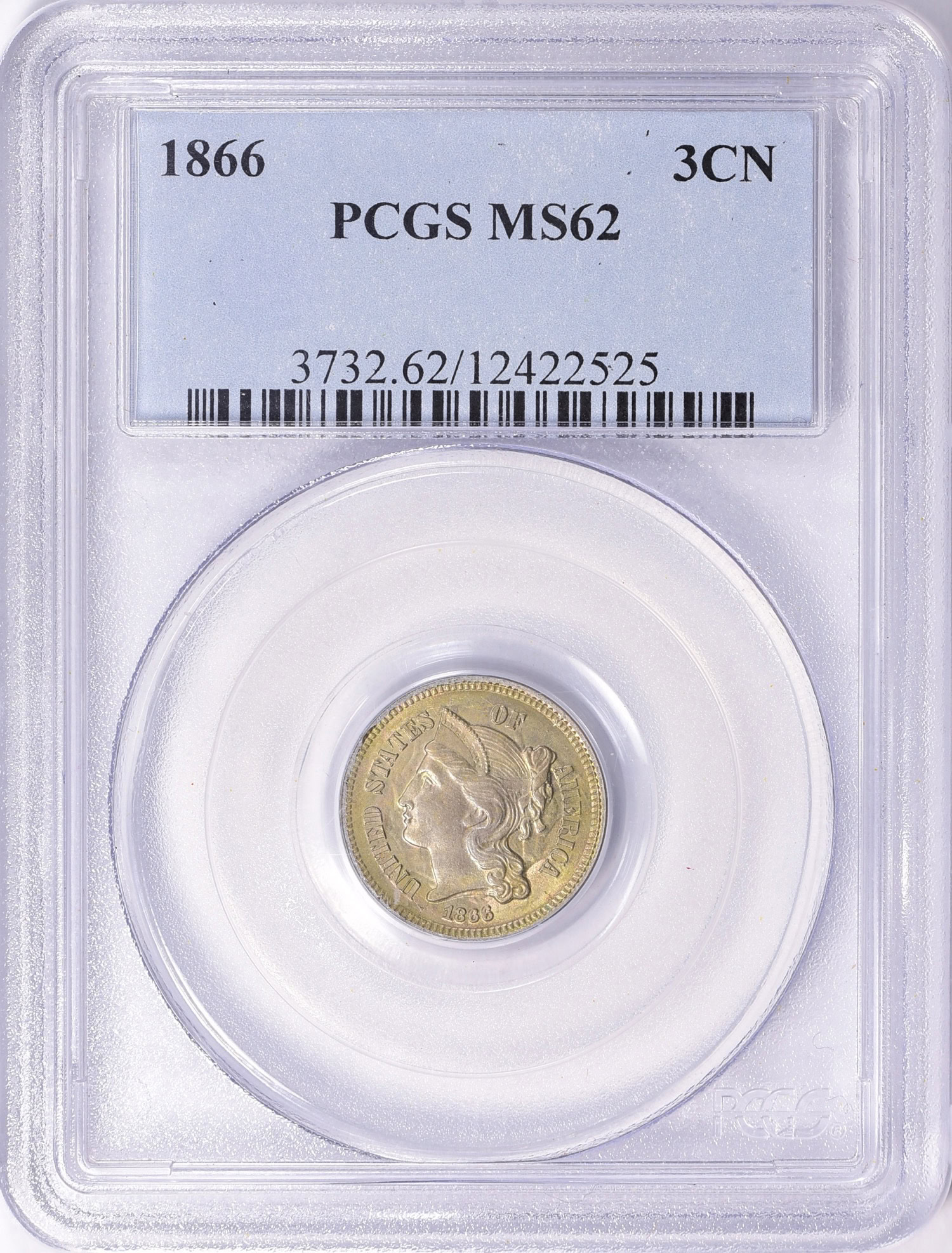1866 Nickel Three-Cent Piece PCGS MS-62 (Item 1718583 ...