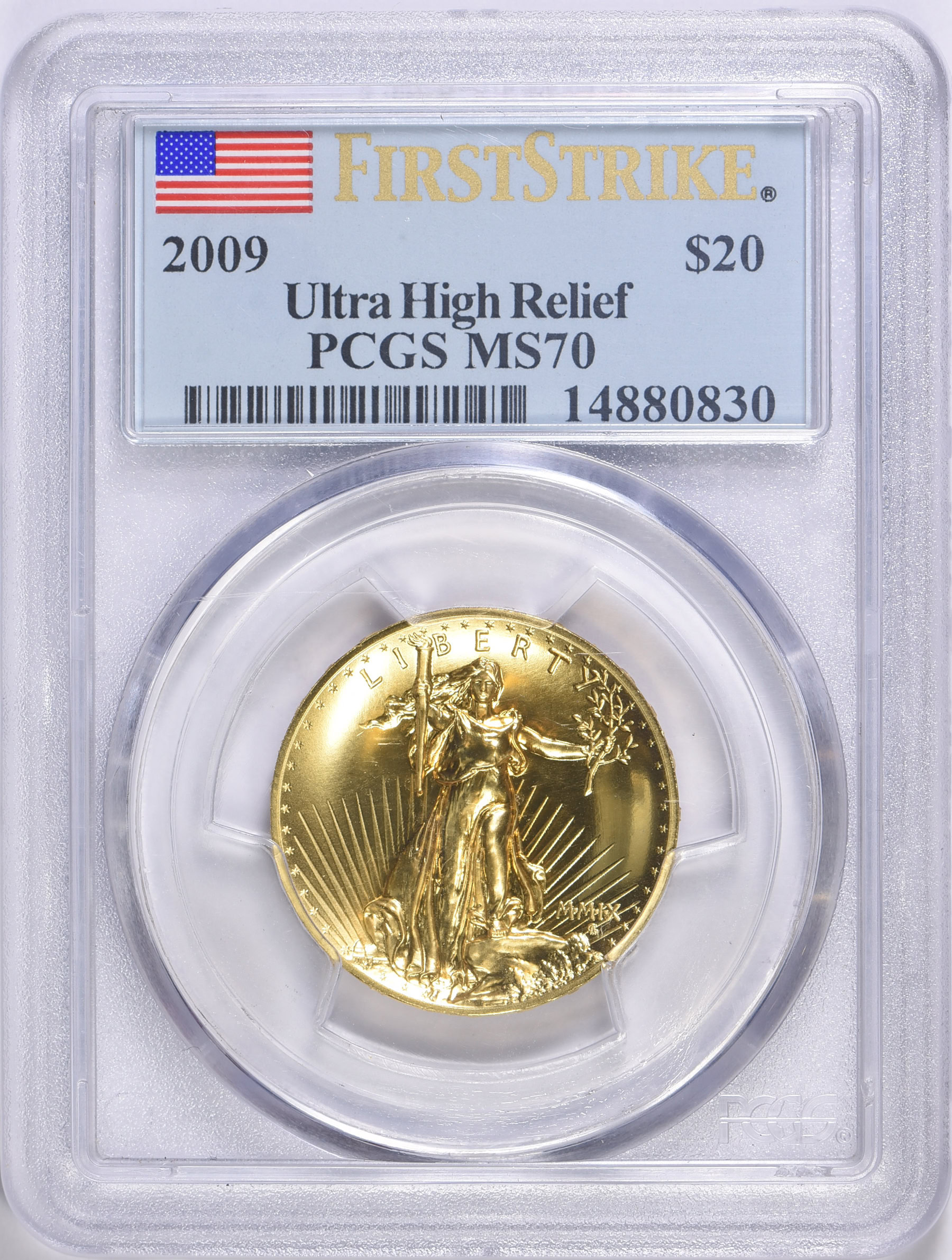 2009 MMIX Ultra High Relief $20 Gold First Strike PCGS MS-70 (Item ...