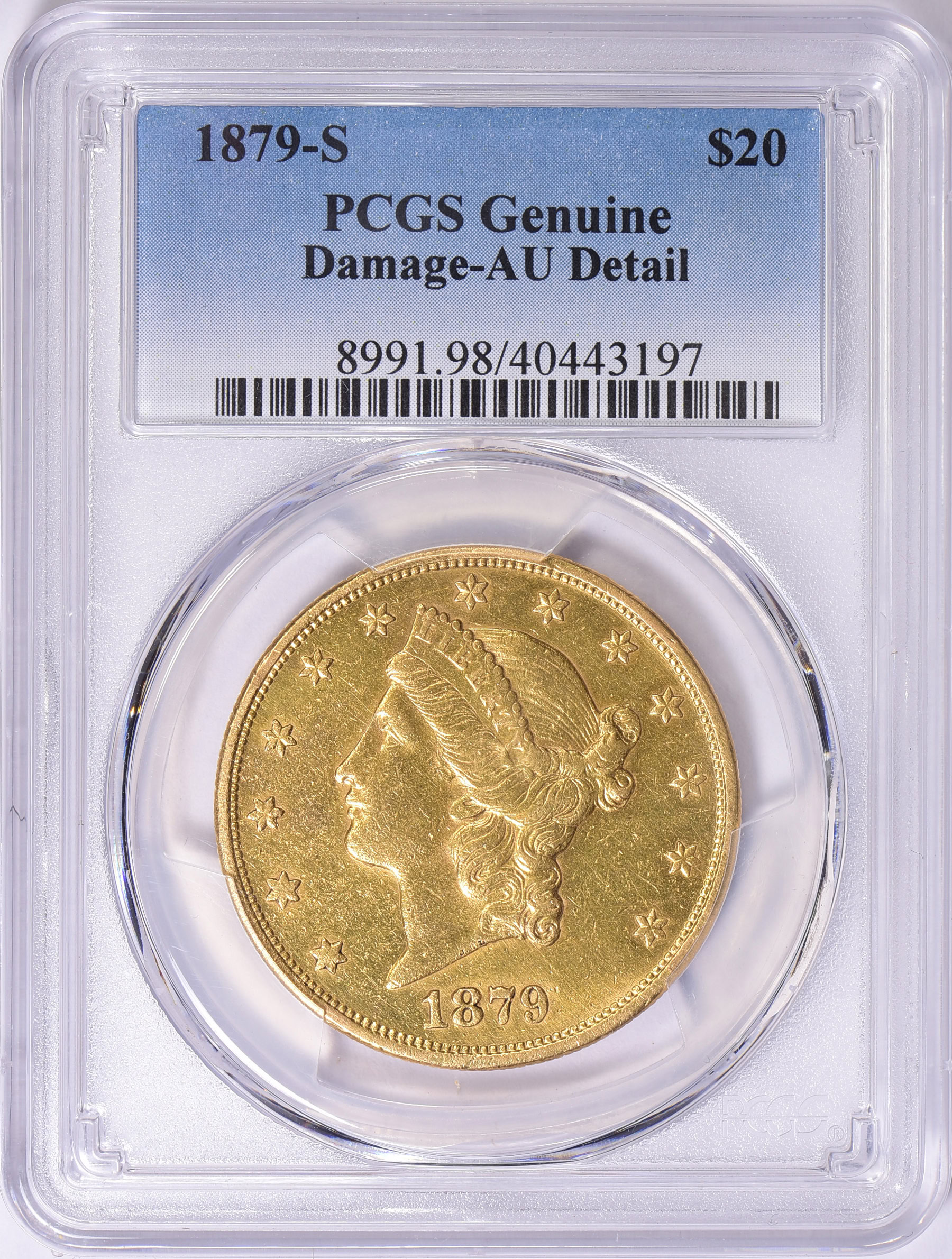 1879-S Liberty Gold Double Eagle PCGS Genuine AU Details (Item 1718673) | GreatCollections Coin ...