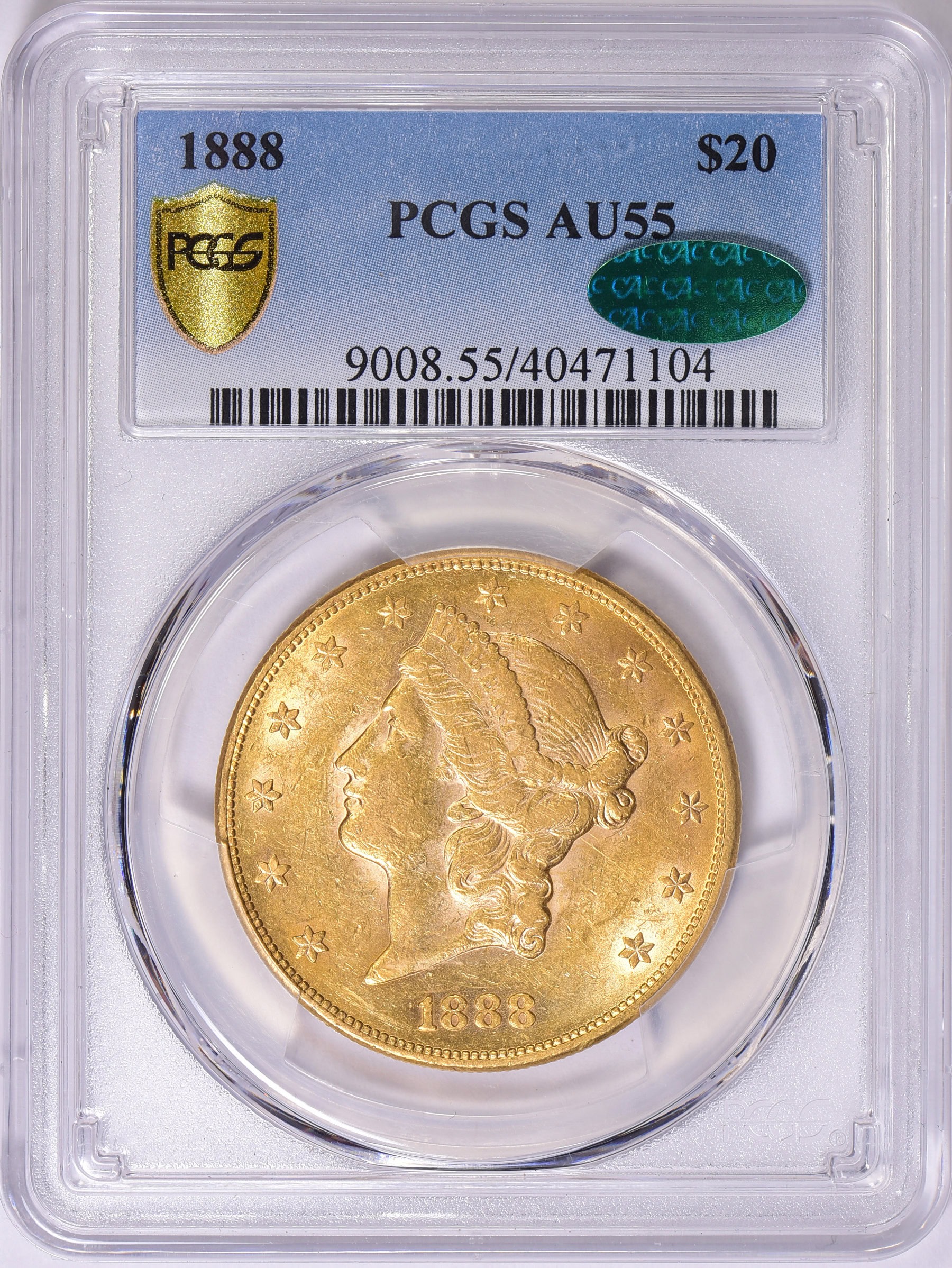 1888 Liberty Gold Double Eagle PCGS AU-55 (CAC Green) (Item 1718675) | GreatCollections Coin ...