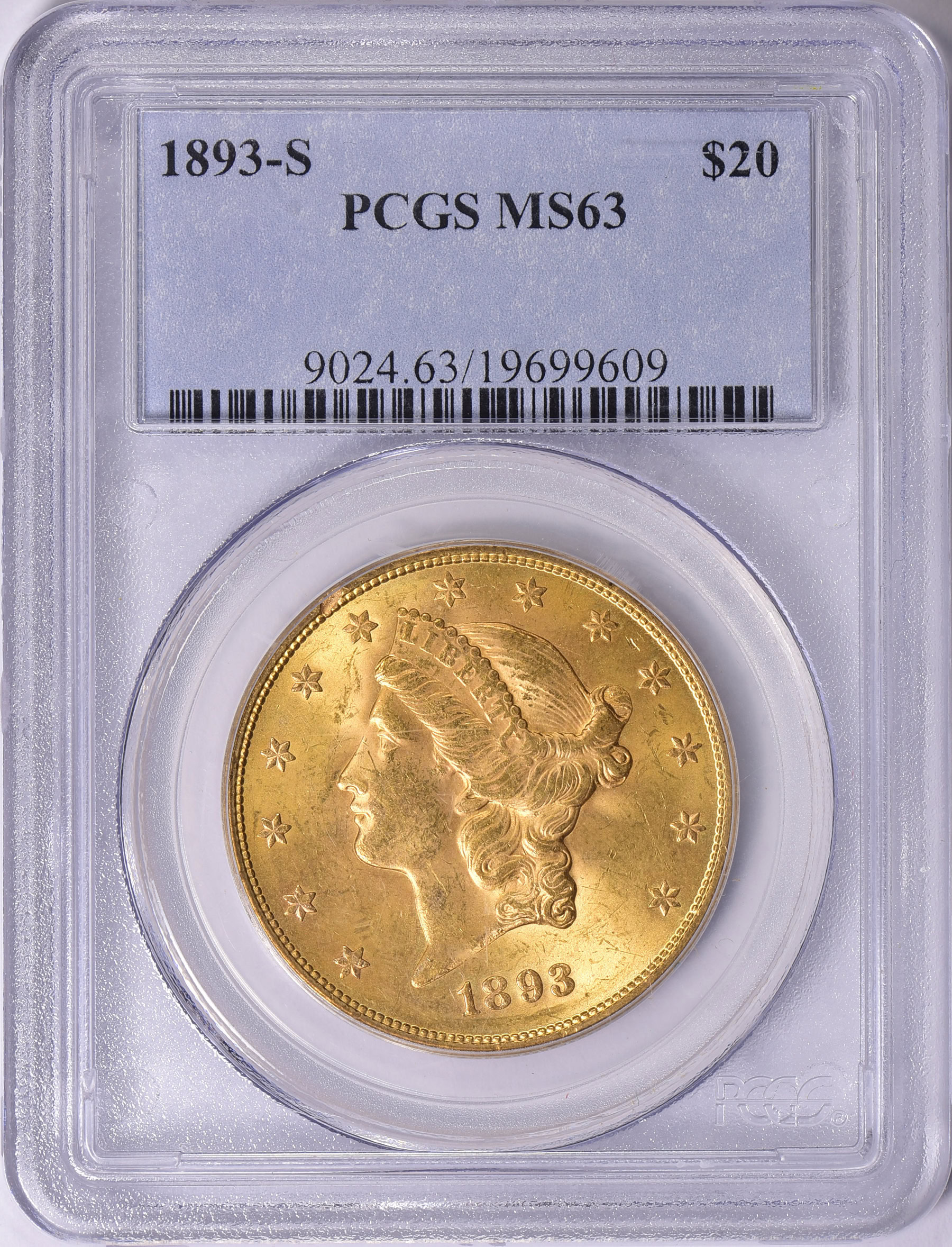 1893-S Liberty Gold Double Eagle PCGS MS-63 (Item 1718677) | GreatCollections Coin Auctions