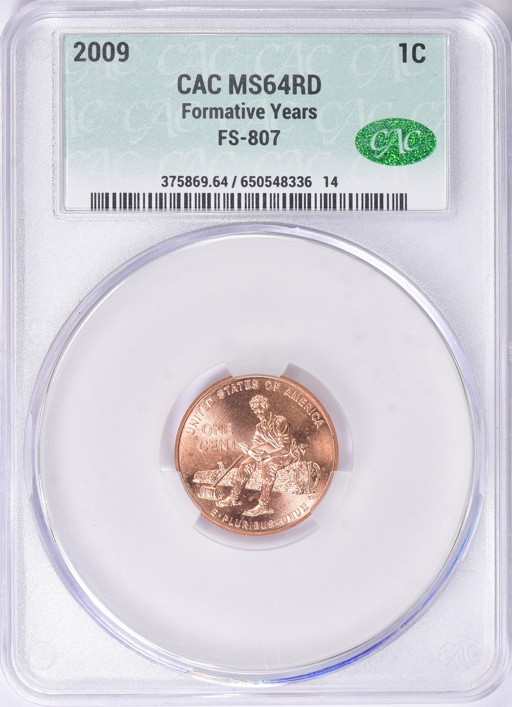 2009 Lincoln Cent Formative Years FS-807 CACG MS-64 RD (Item 1718834 ...