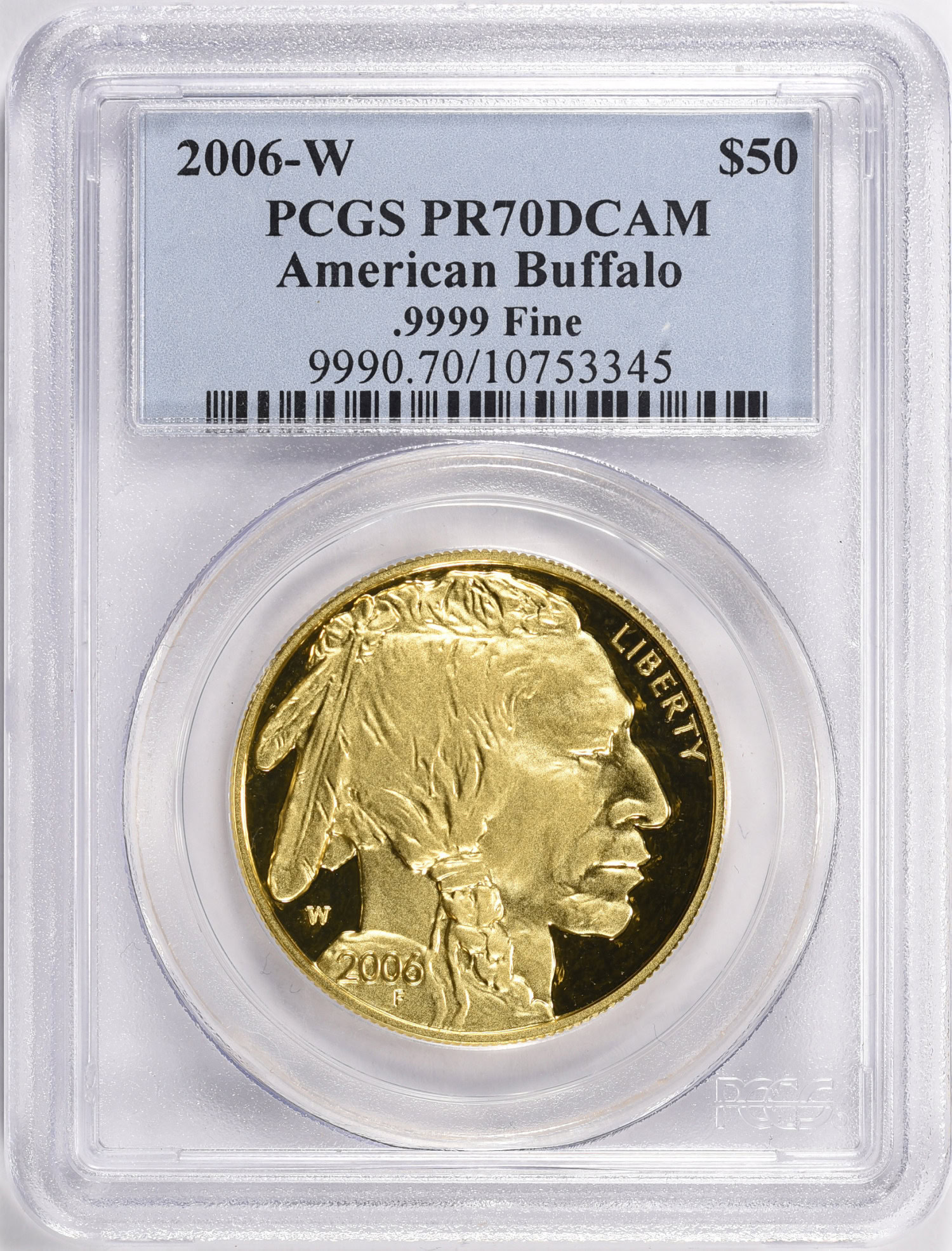 2006-W $50 One-Ounce Gold American Buffalo PCGS Proof-70 DCAM (Item 1718861) | GreatCollections ...