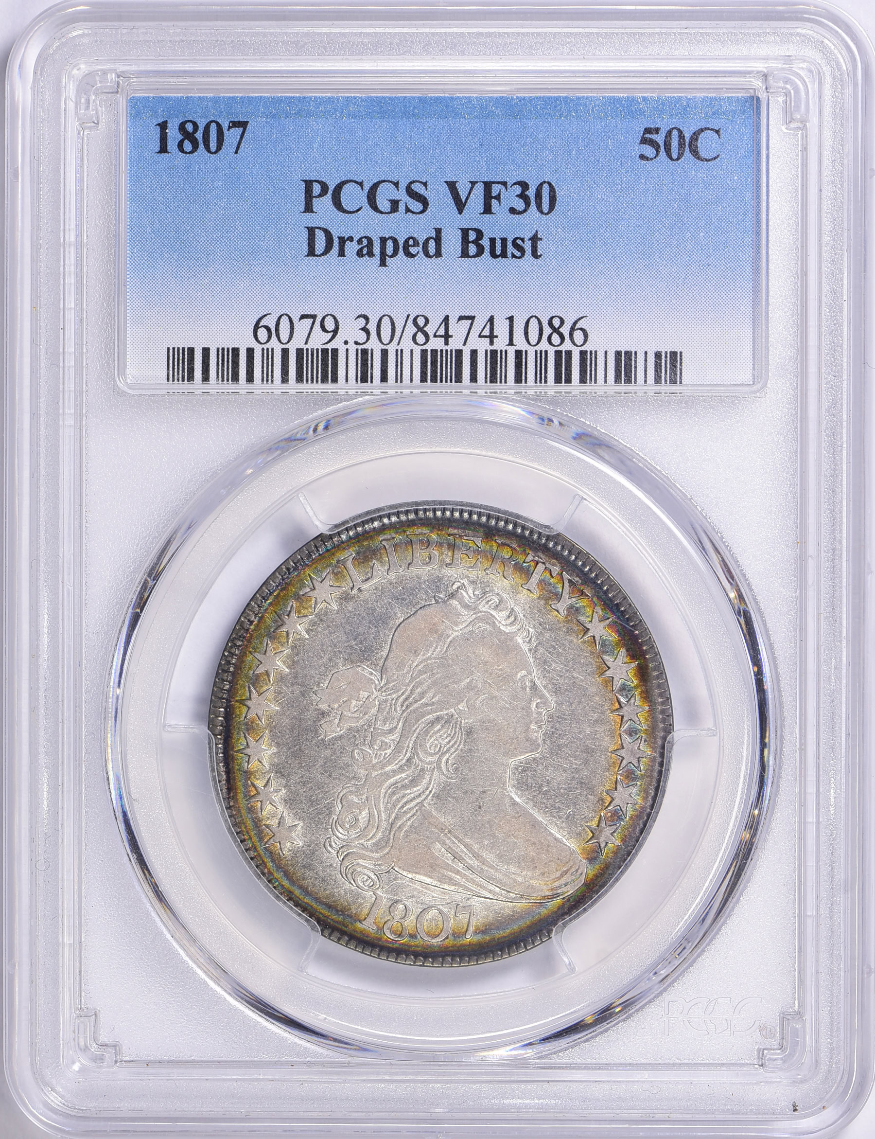 1807 Draped Bust Half Dollar PCGS VF-30 (Toned) (Item 1718880) | GreatCollections Coin Auctions