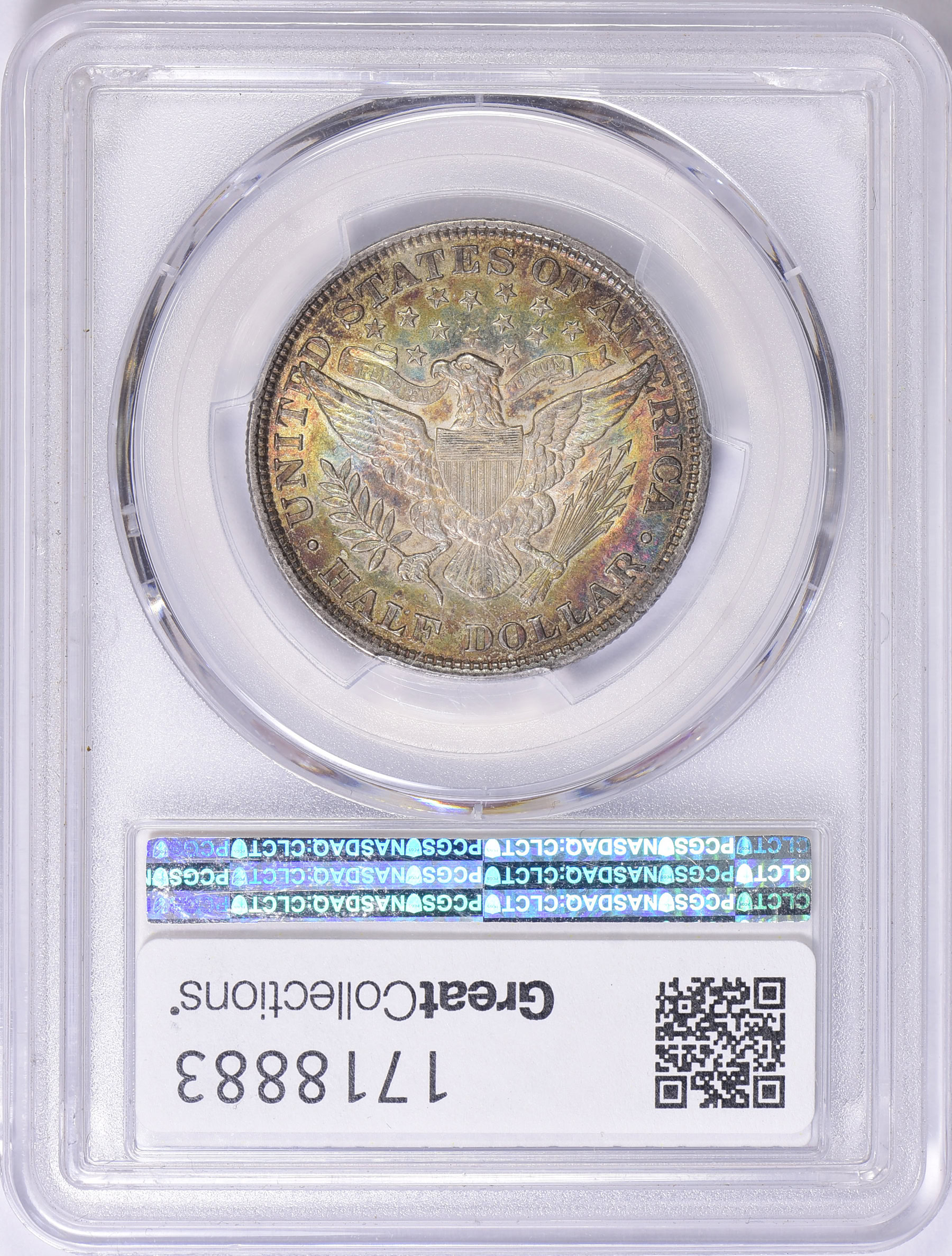 1897 Barber Half Dollar PCGS AU-58 (Toned) (Item 1718883) | GreatCollections Coin Auctions
