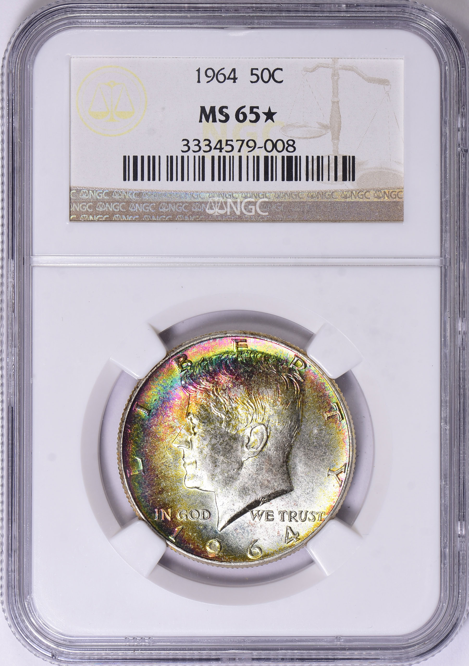 1964 Kennedy Half Dollar NGC MS-65 ★ (Toned) (Item 1718926) | GreatCollections Coin Auctions