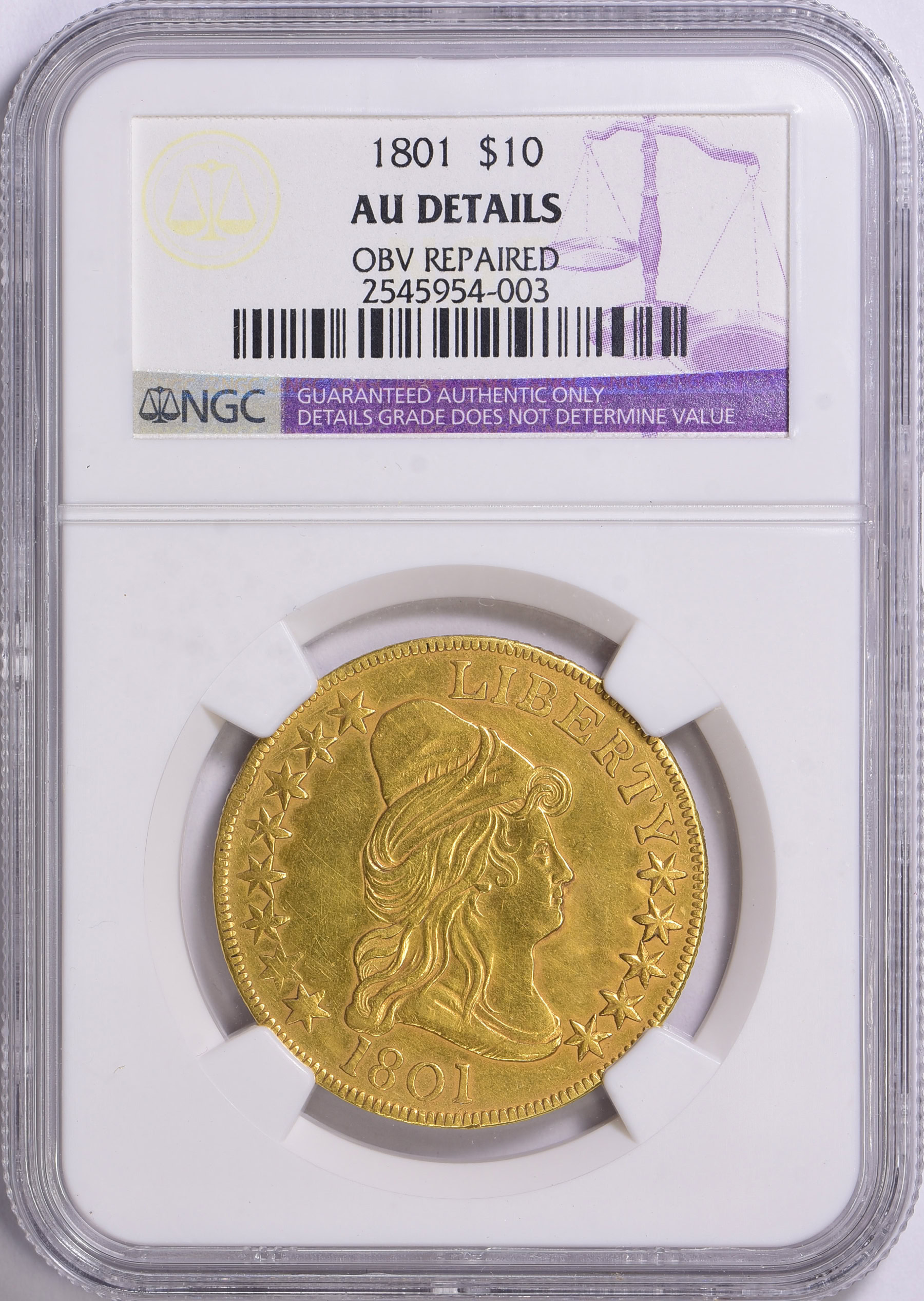 1801 Capped Bust Gold Eagle NGC AU Details (Item 1718981 ...