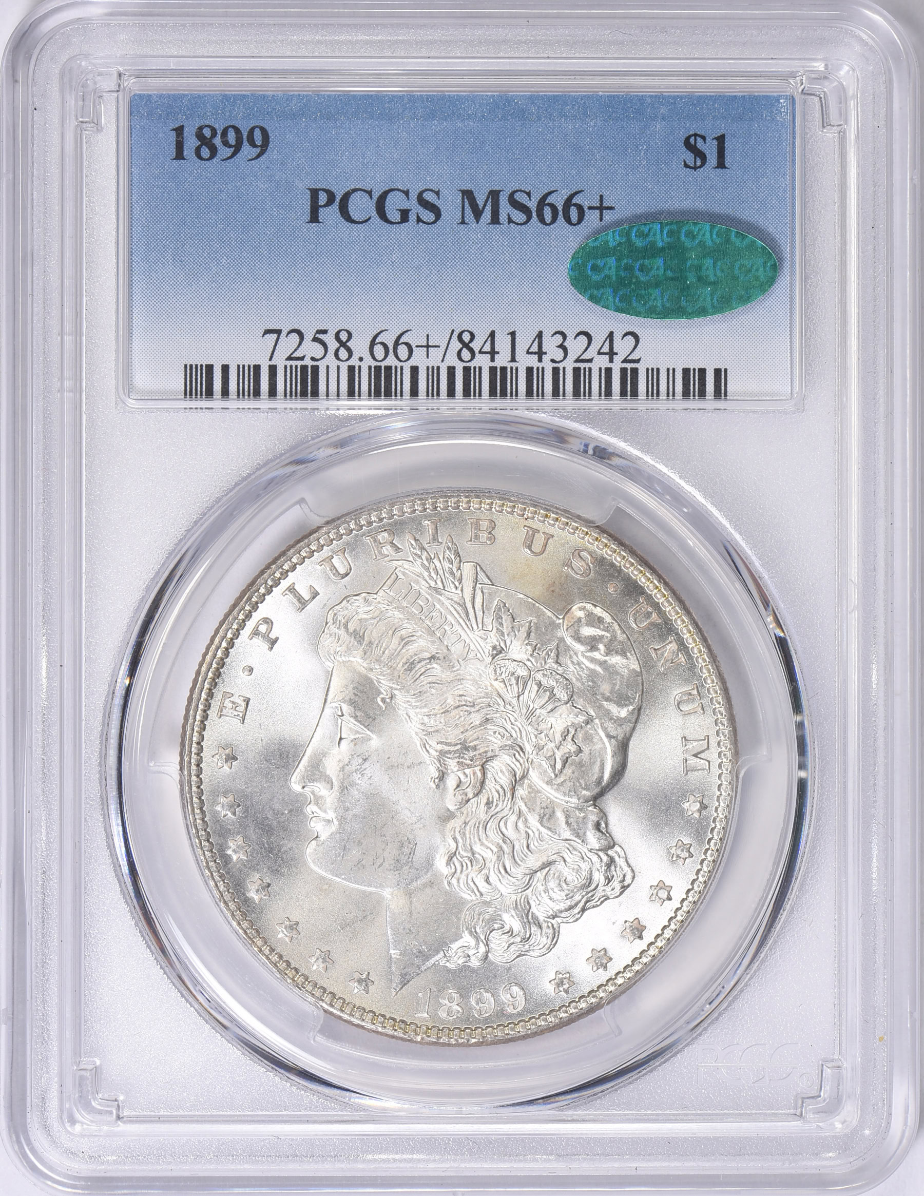 1899 Morgan Silver Dollar PCGS MS-66+ (CAC Green) (Item 1718983) | GreatCollections Coin Auctions