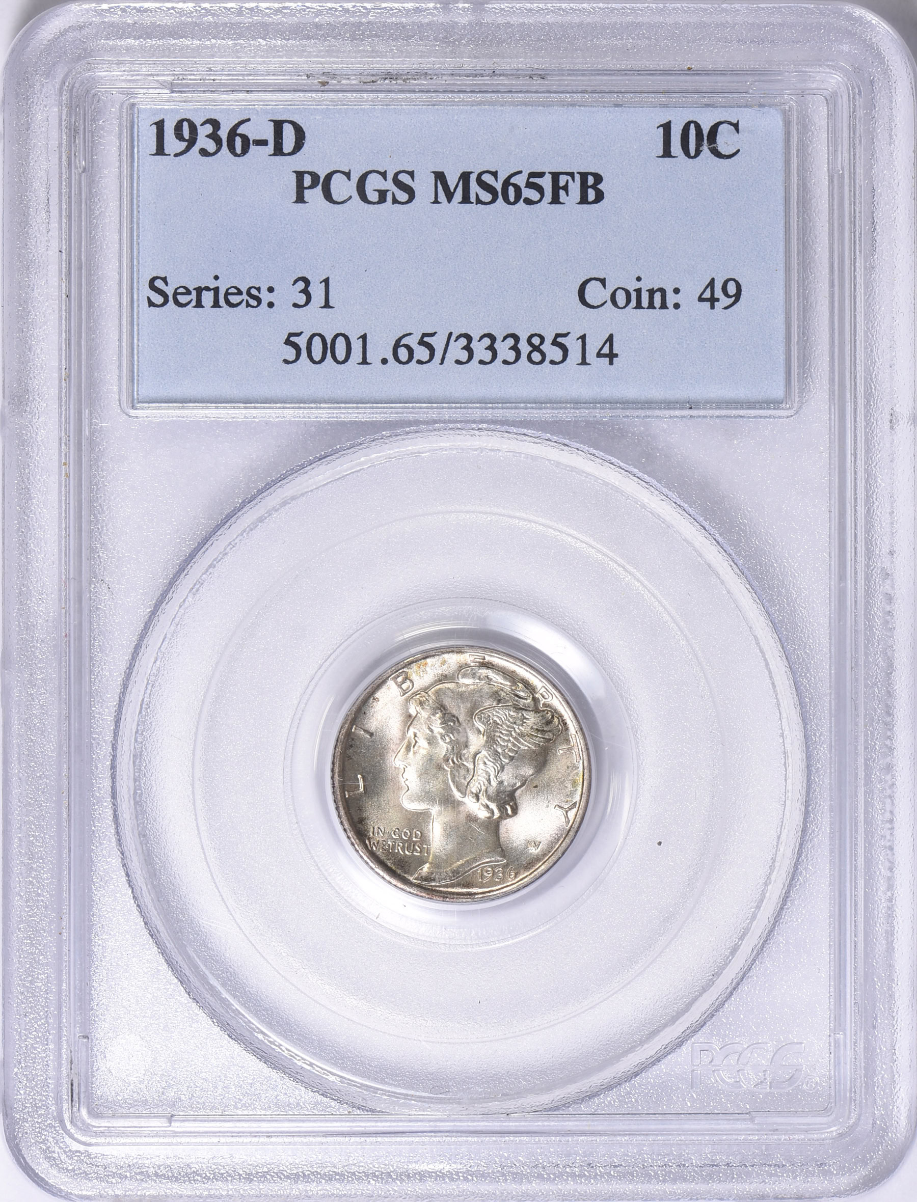 1936-D Mercury Dime PCGS MS-65 FB (Item 1719066) | GreatCollections Coin Auctions