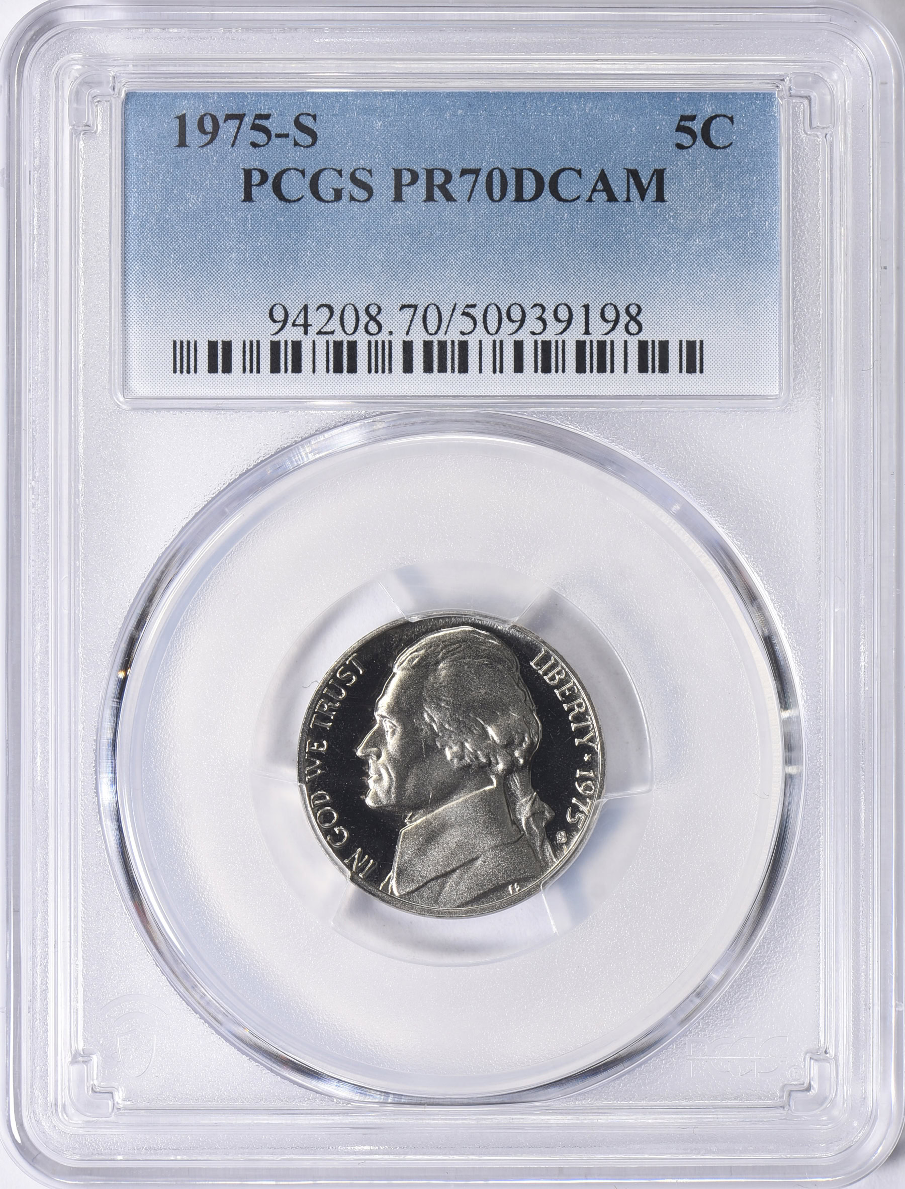 1975-S Jefferson Nickel PCGS Proof-70 DCAM (Item 1719081 ...