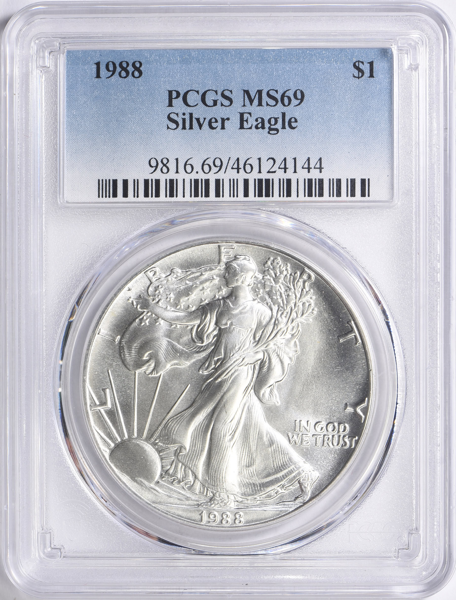1988 $1 Silver Eagle PCGS MS-69 (Item 1719089) | GreatCollections Coin ...