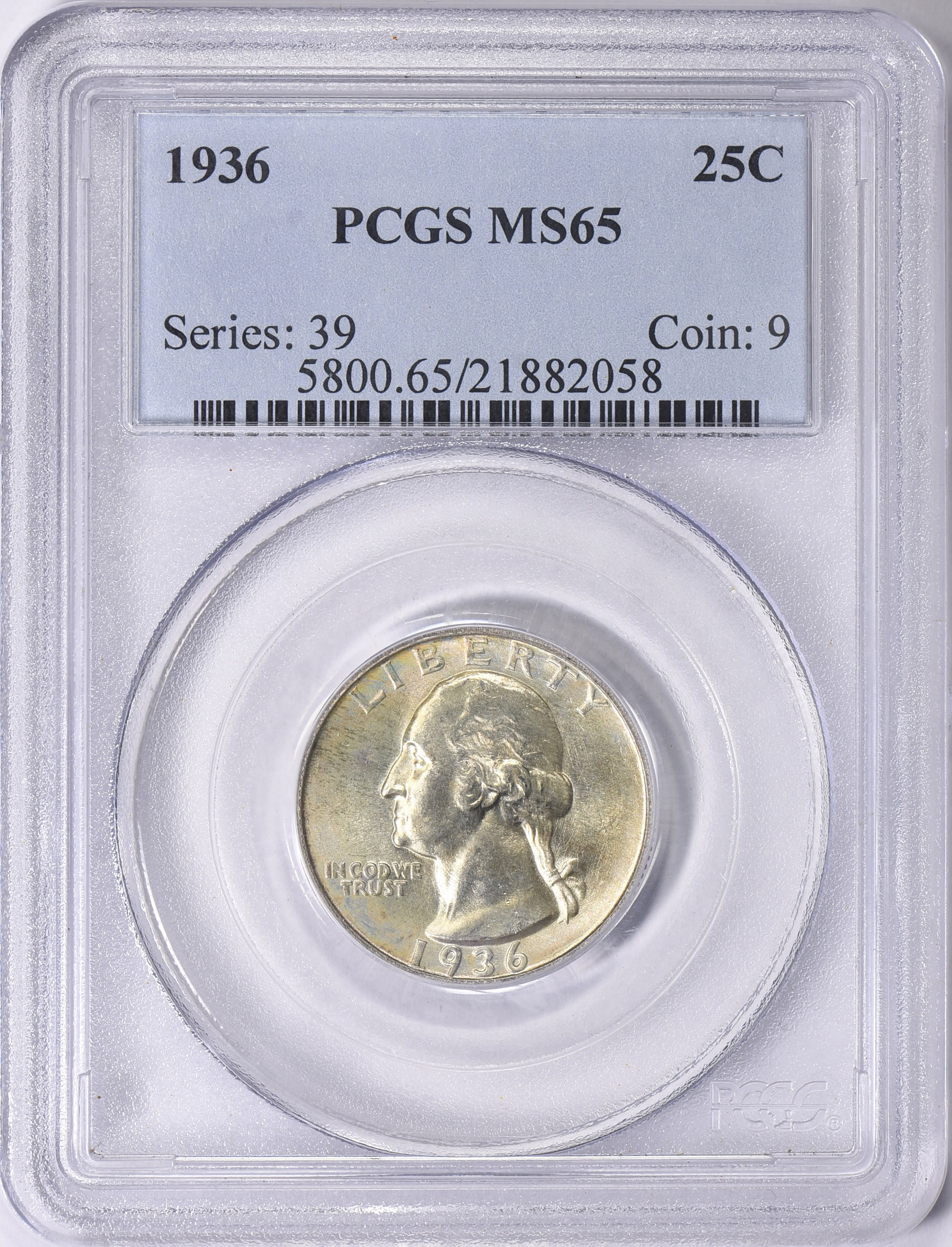1936 Washington Quarter PCGS MS-65 (Item 1719122) | GreatCollections ...