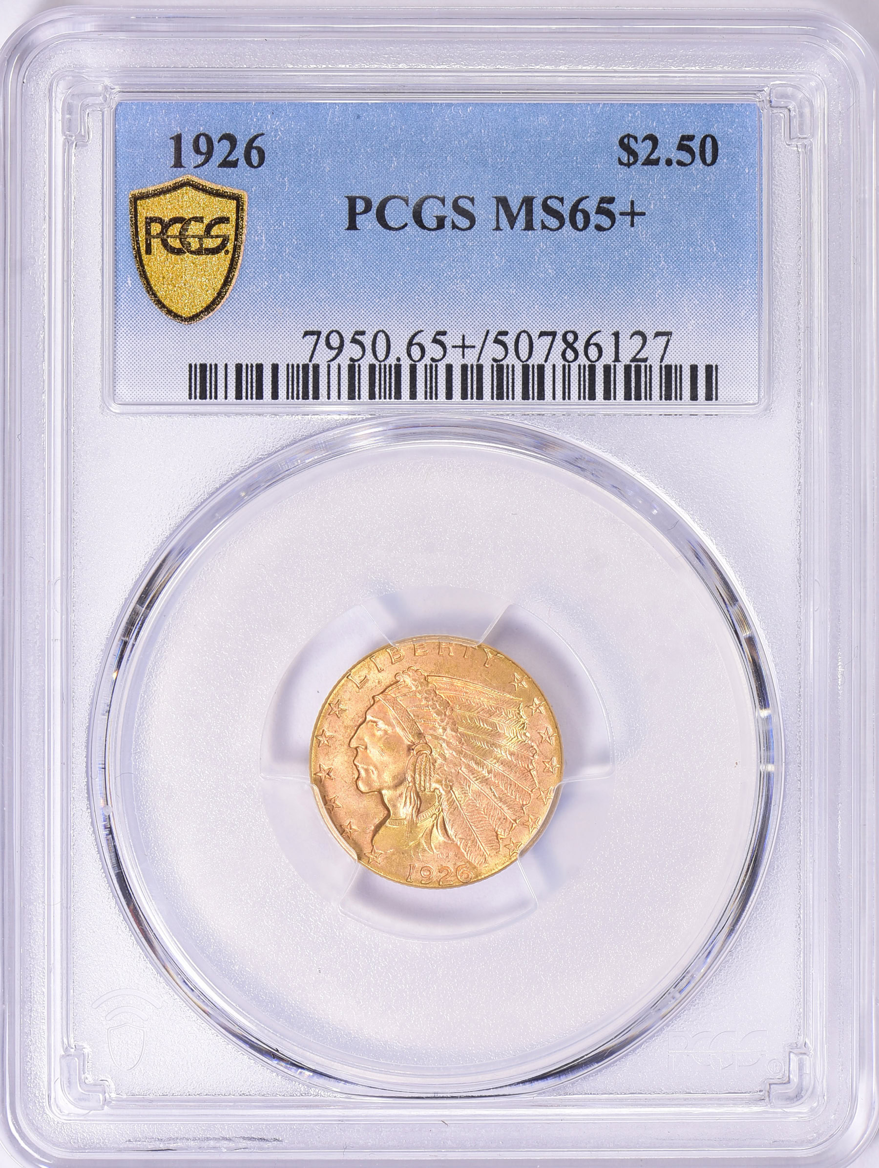1926 Indian Gold Quarter Eagle PCGS MS-65+ (Item 1719167) | GreatCollections Coin Auctions