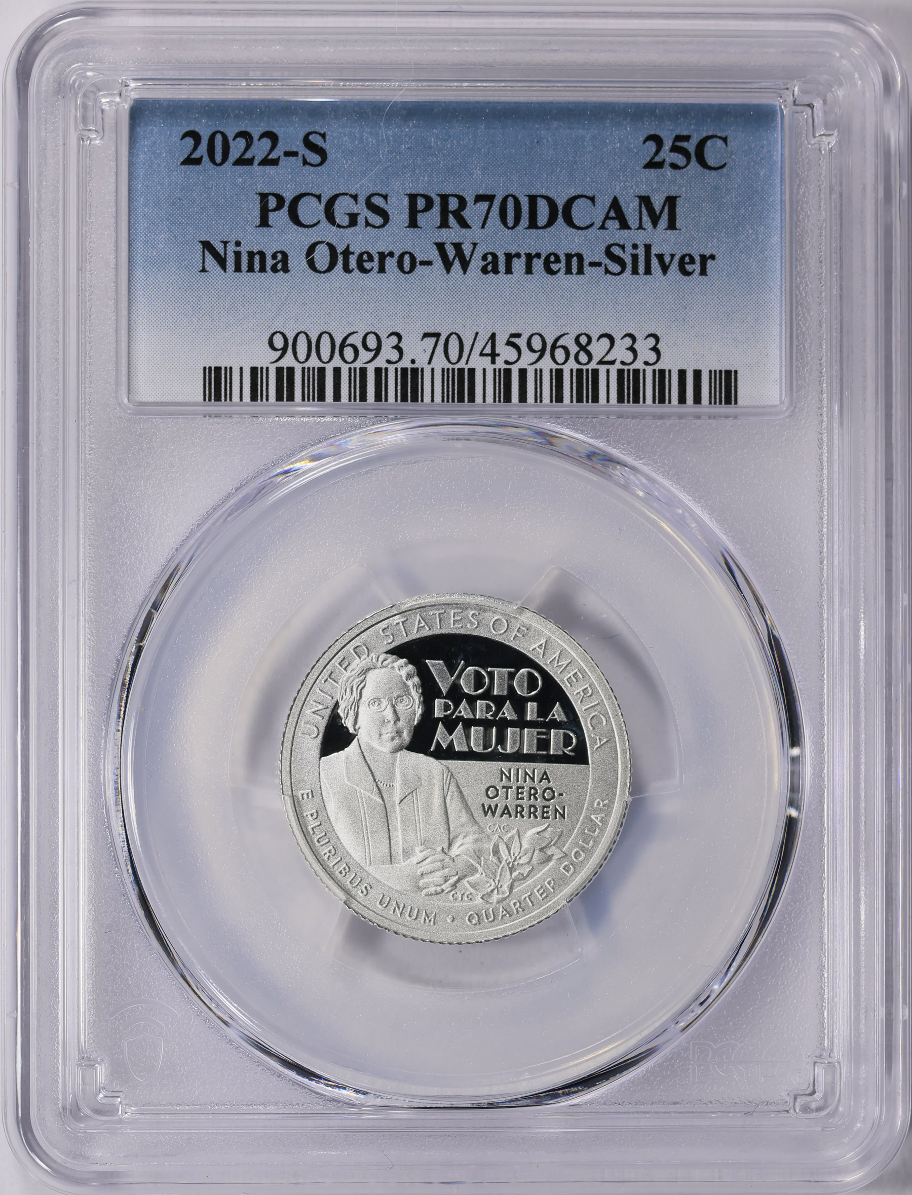 2022-S American Women Quarter Nina Otero-Warren-Silver PCGS Proof-70 ...