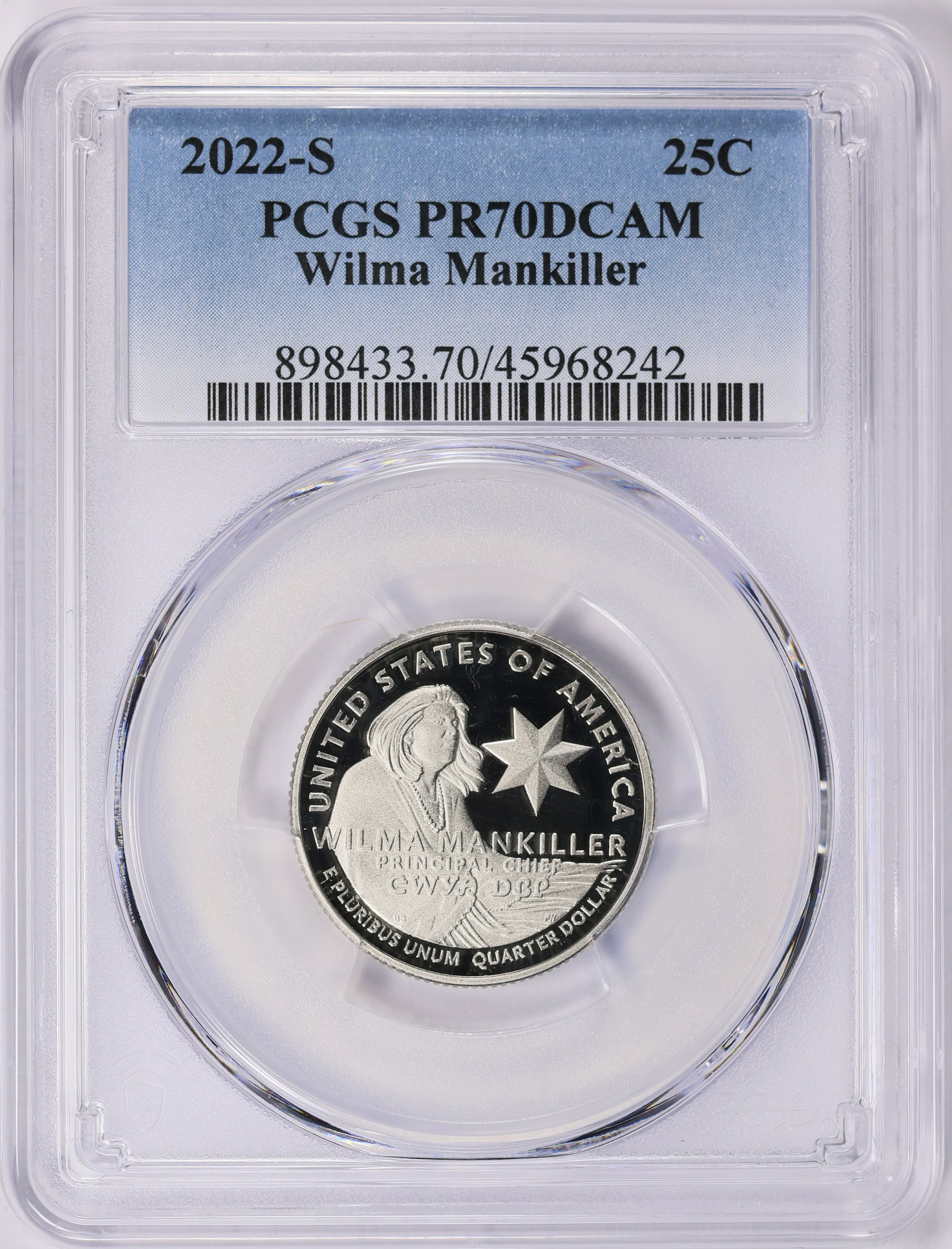 2022-S American Women Quarter Wilma Mankiller PCGS Proof-70 DCAM (Item ...