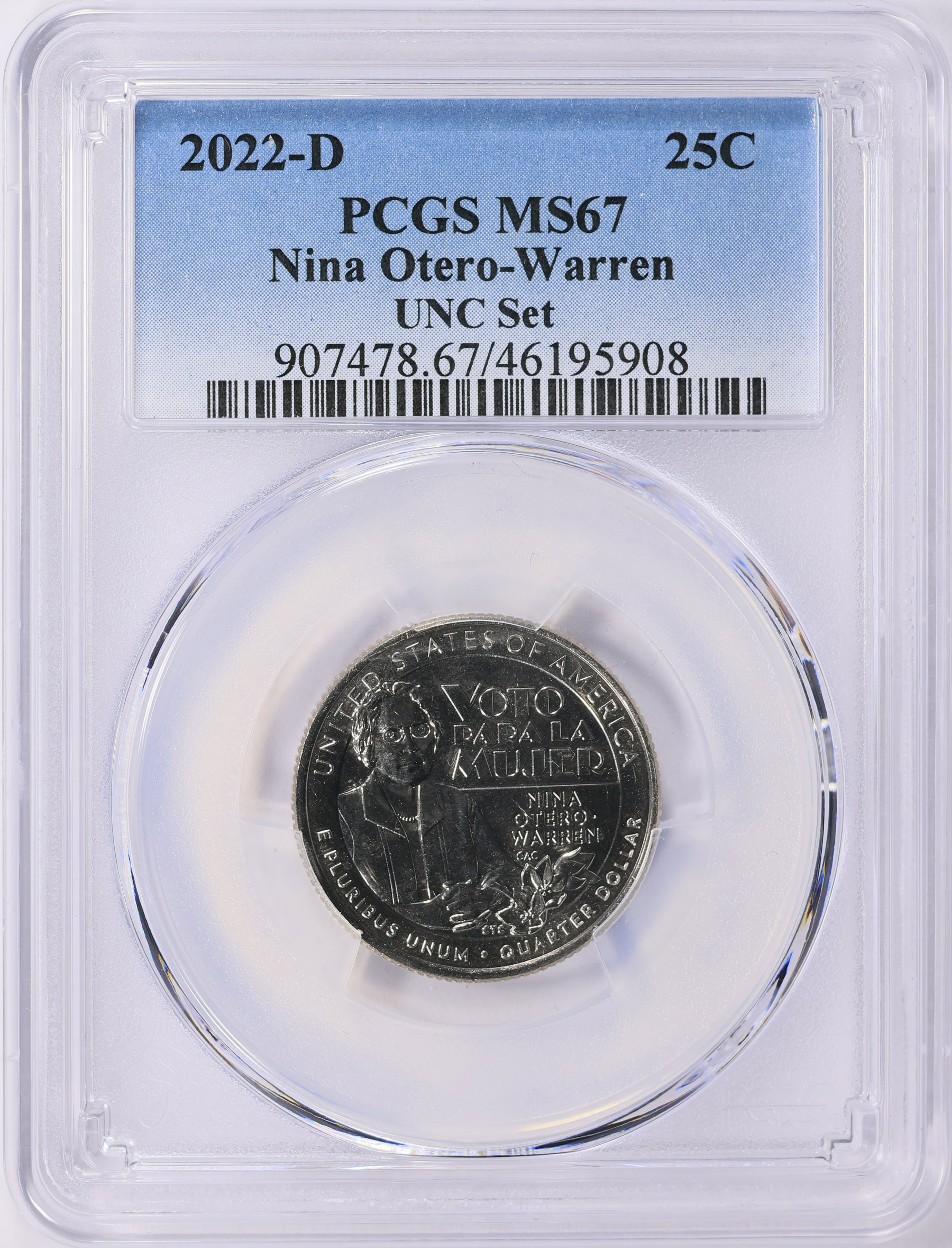 2022-D American Women Quarter Nina Otero-Warren From the UNC Set PCGS ...